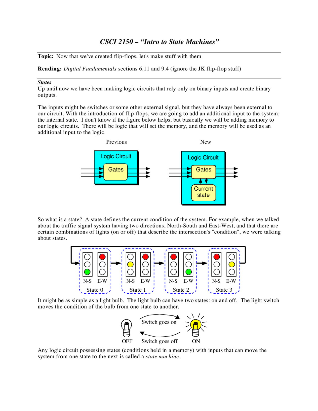 Introduction to State Mechanics of Computer Organization | CSCI 2150 - Docsity