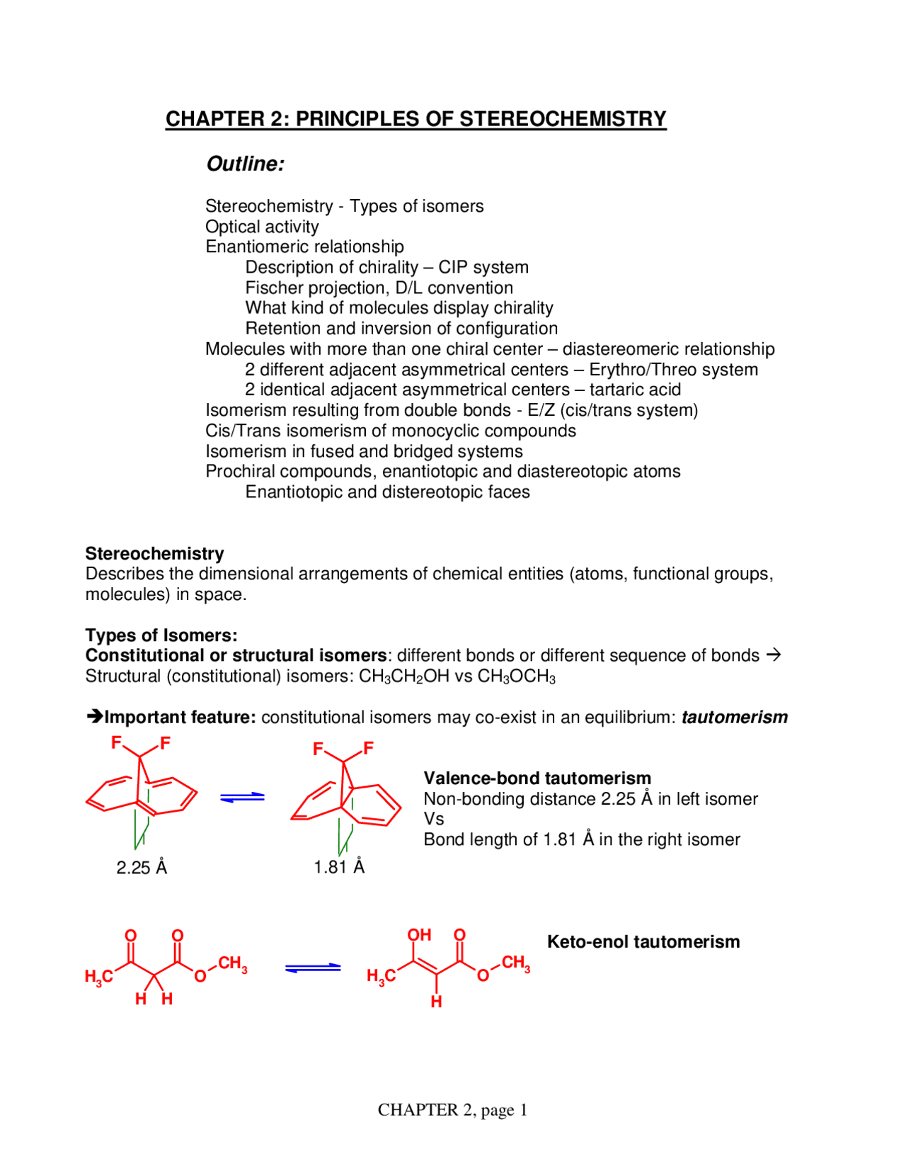 Lecture Notes On Principles Of Stereochemistry Chem 542 Docsity