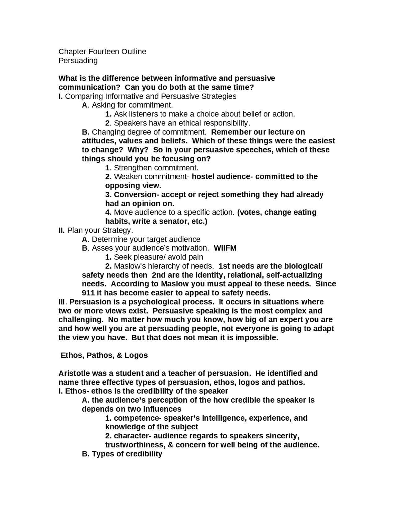 Introduction To Human Communication Chapter 14 Outline Hcom 100 Docsity