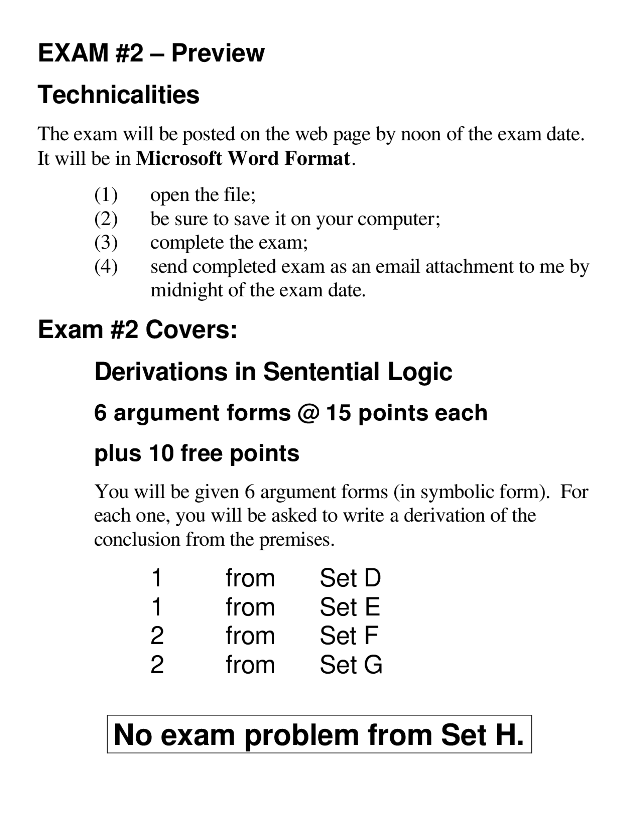 Exam 2 Preview Introduction To Logic Phil 110 Docsity