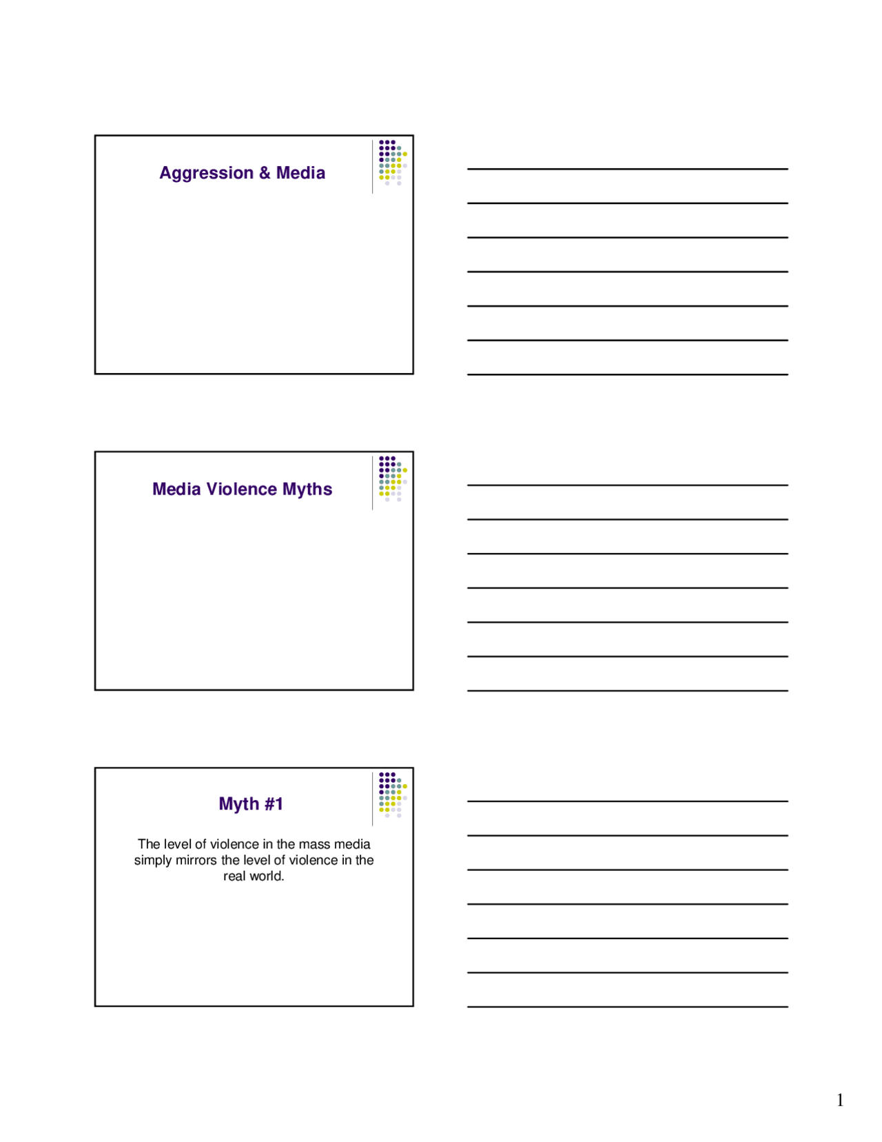 Lecture Slides On Aggression And Media Psy 300w Docsity