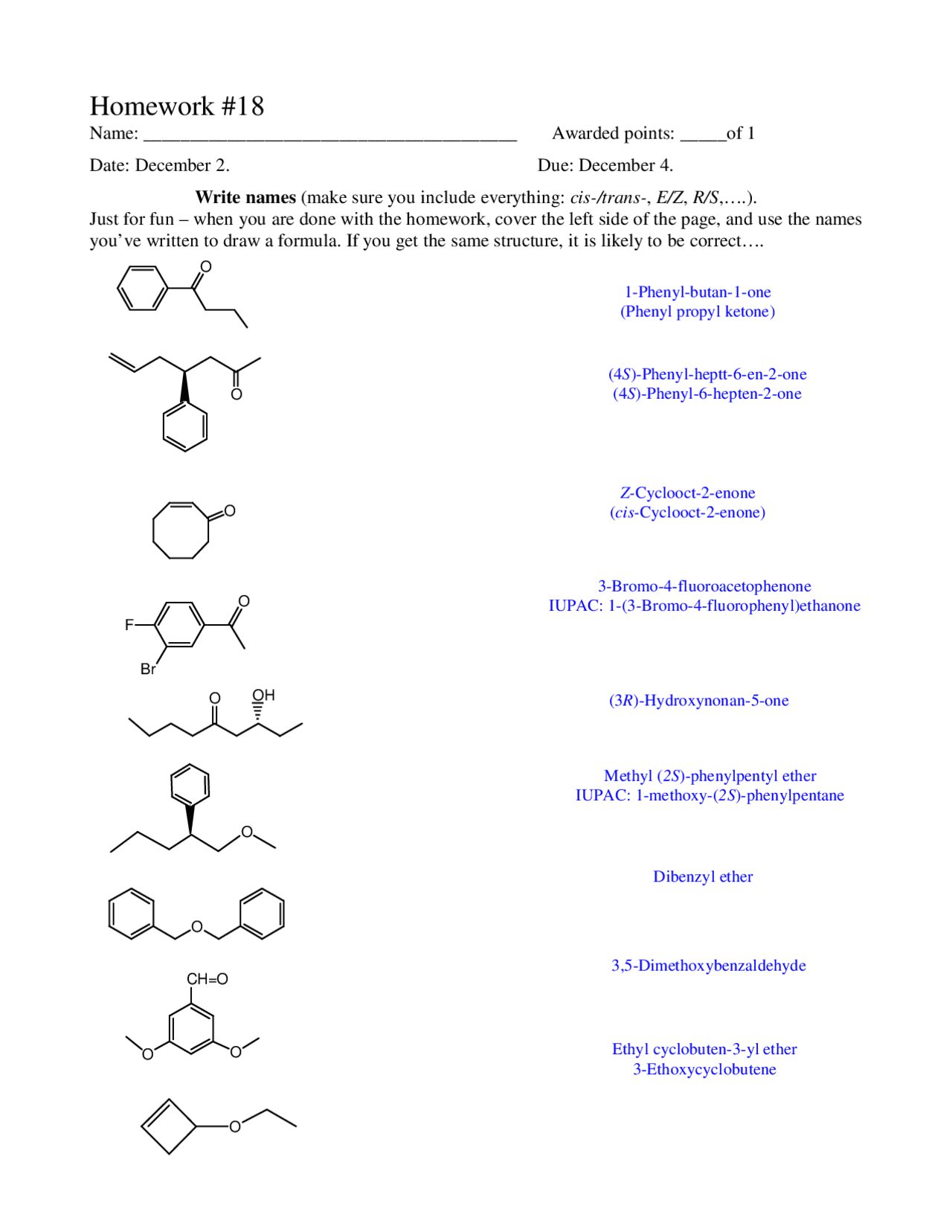 Solutions To Problem Set 18 Organic Chemistry Chem 306 Docsity