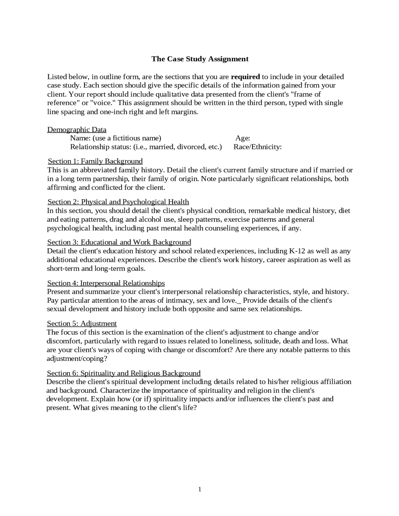 Case Study Assignment - Psychology of Adolescent Education | EDSP 373 ...
