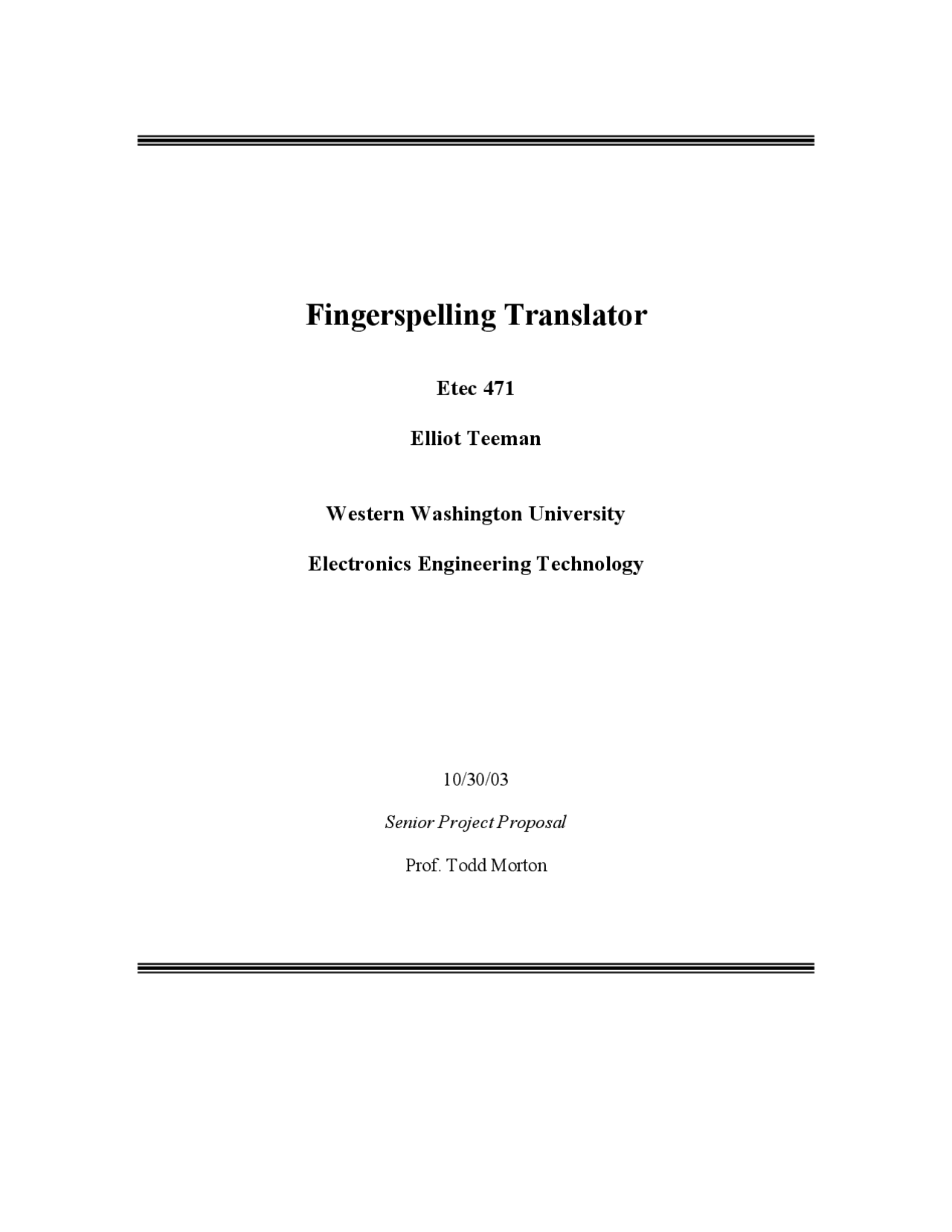 Fingerspelling Translator - Project Work | ETEC 471 | Study notes ...