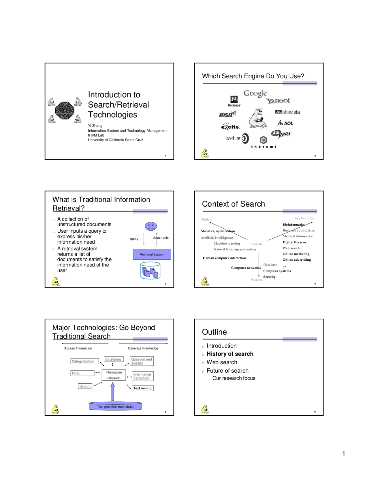 Introduction to Search / Retrieval Technologies | ISM 101 - Docsity