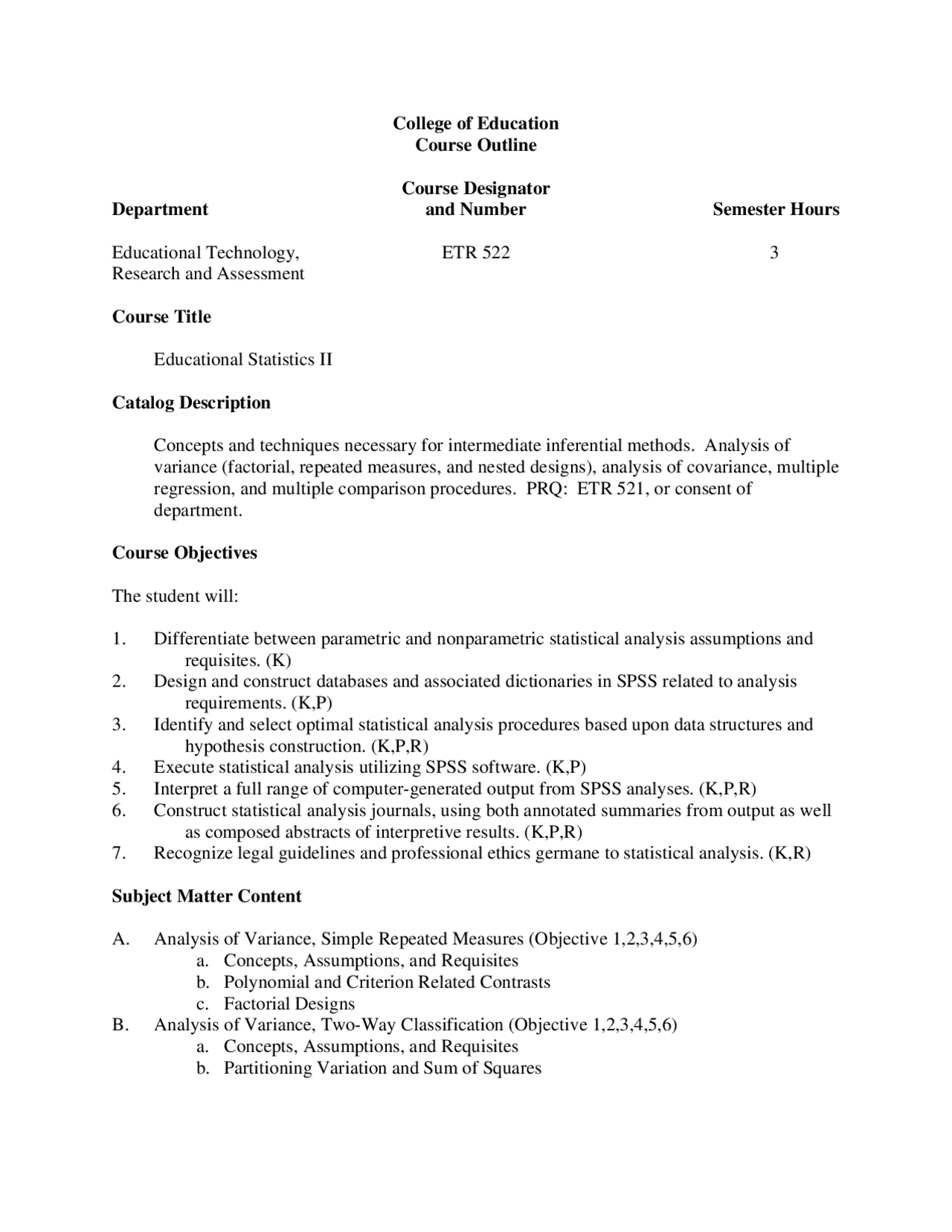 Exam 3 Review Sheet Educational Statistics Ii Etr 522 Docsity
