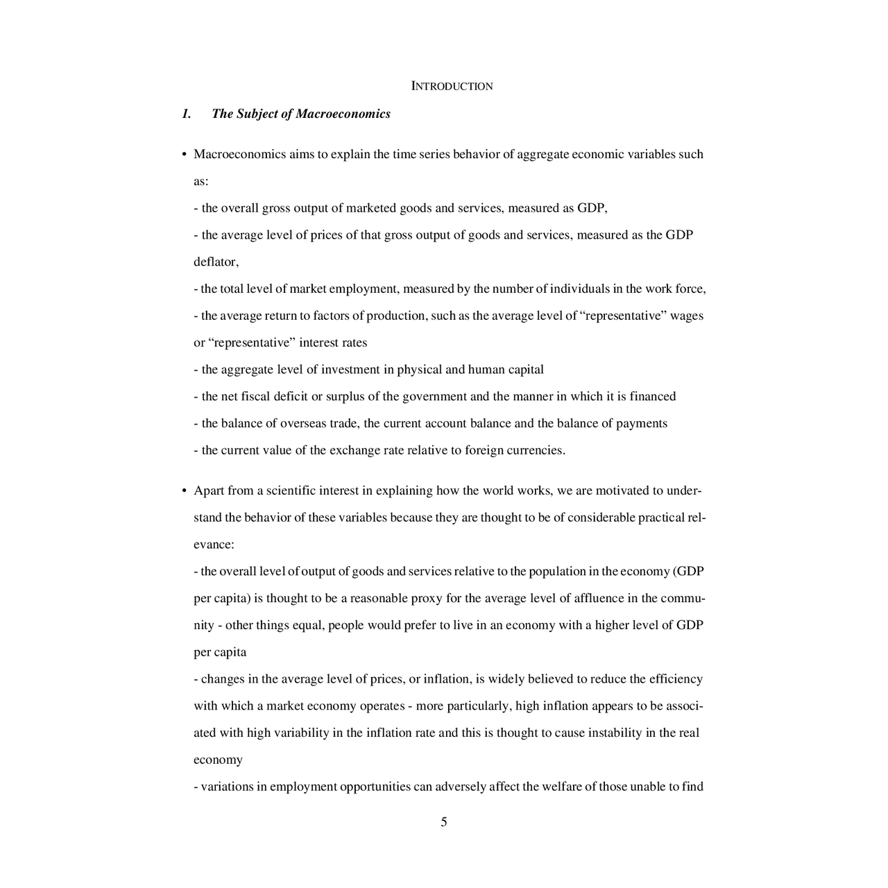 Notes On Introduction To Macroeconomicmonetary Theory I Econ 502