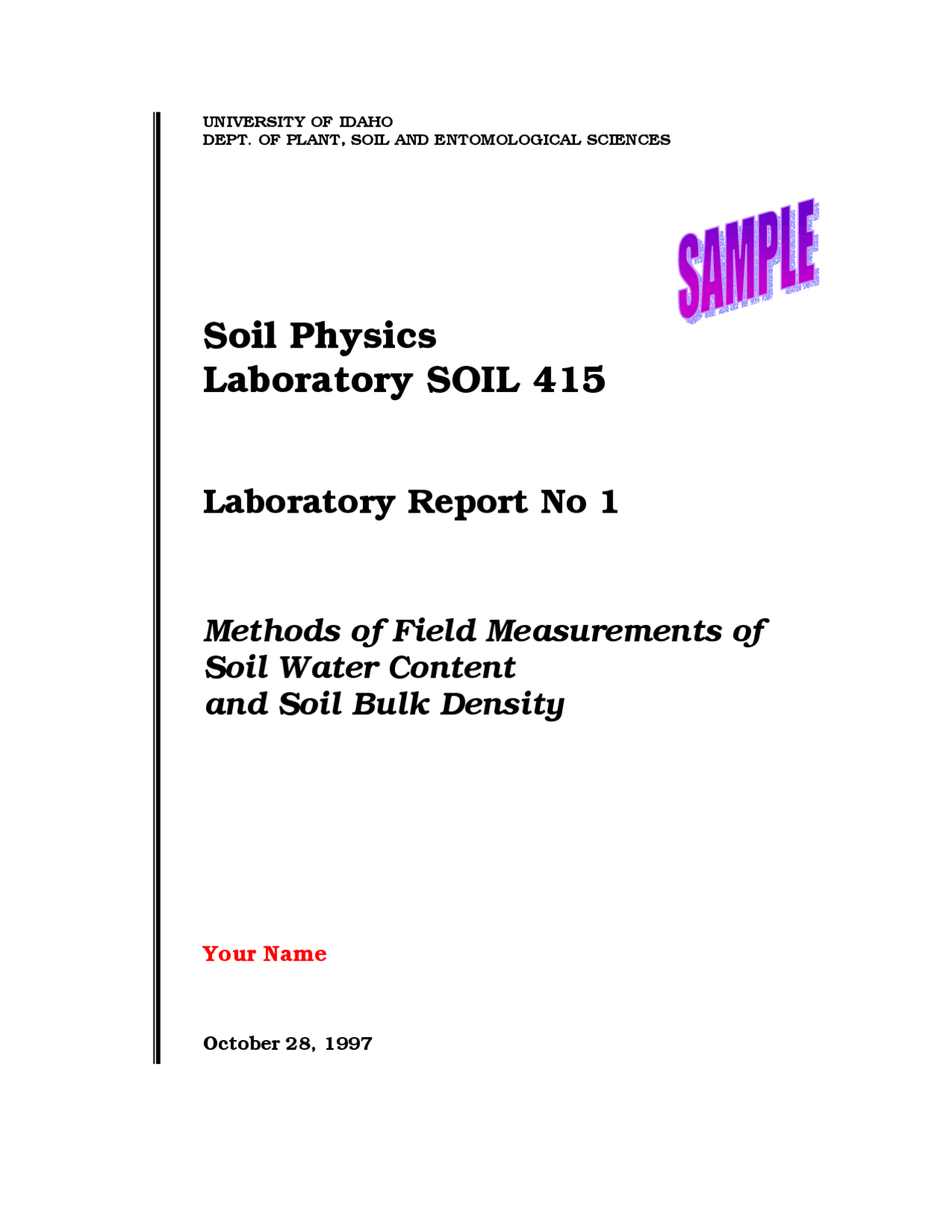 Lecture Notes on Soil Physics - Soil and Environmental Physics | SOIL ...
