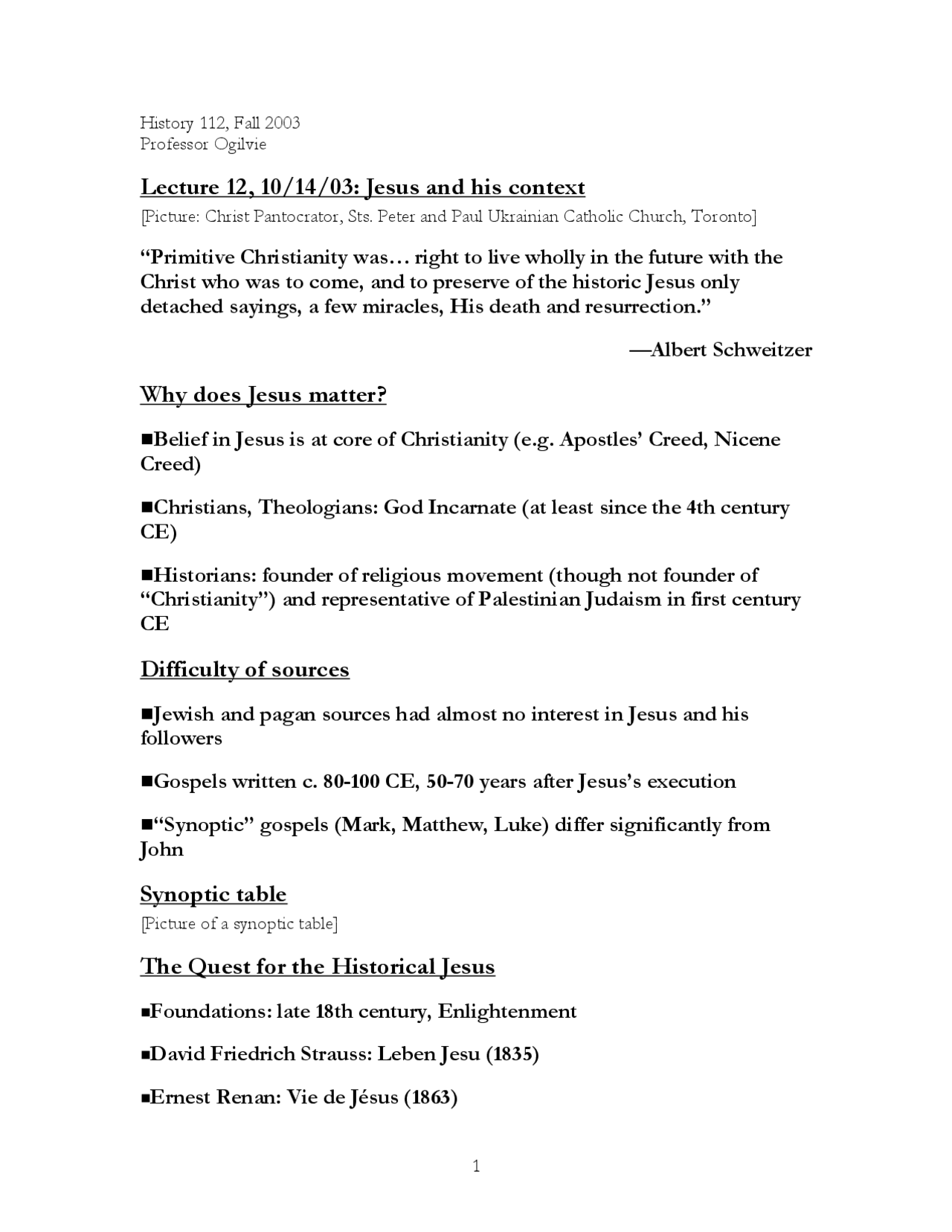 Jesus and His Context - Lecture Notes | HISTORY 112 - Docsity