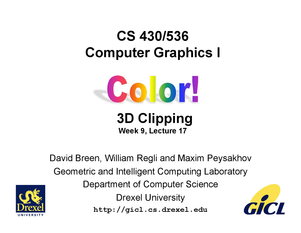 3d Clipping Computer Graphics Lecture Notes Cs 430 Docsity