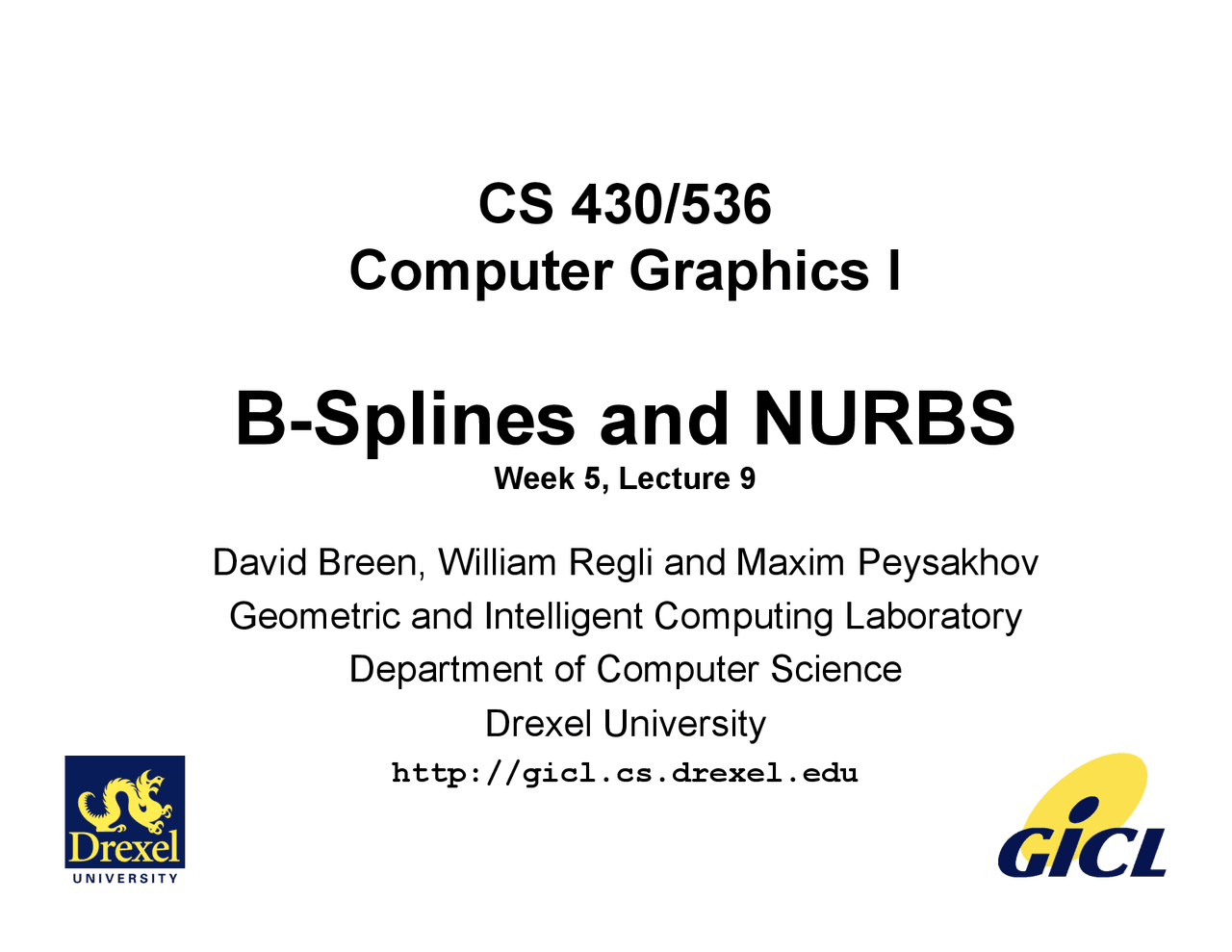 B Splines And Nurbs Computer Graphics I Cs 430 Docsity
