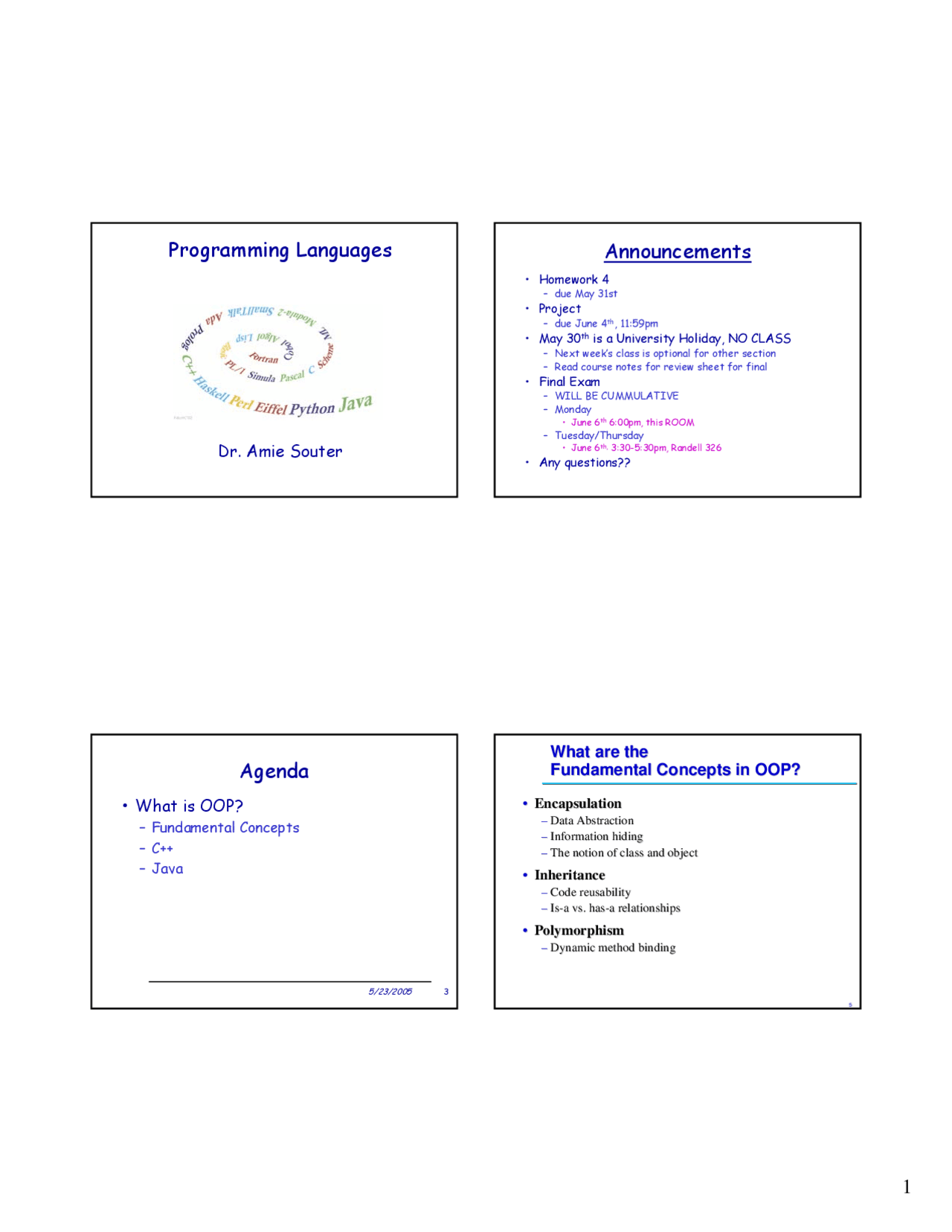 Different Kinds Of Polymorphism Lecture Slides Cs 360 Docsity