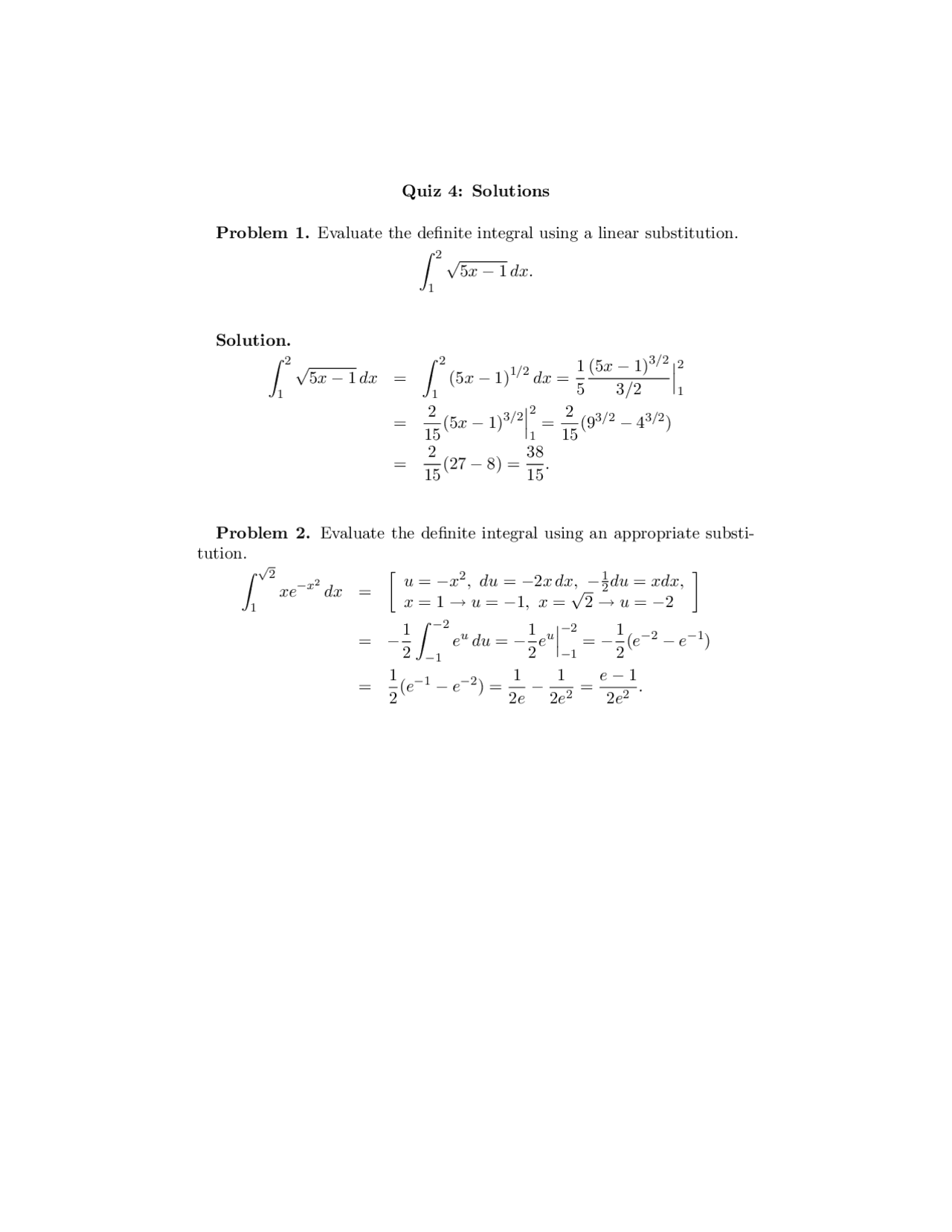 2 Solved Problems on Linear Substitution and Definite Integrals | MATH ...