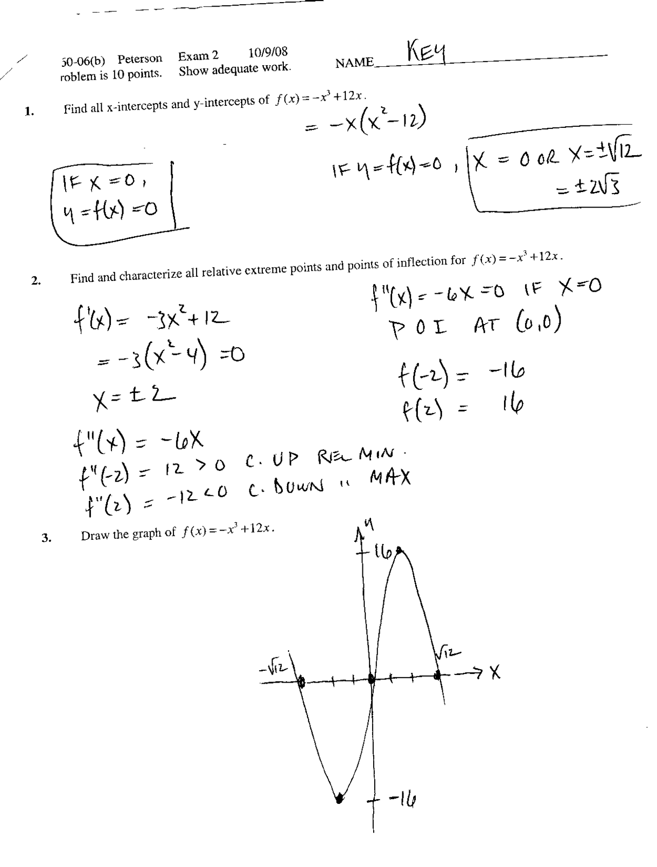 Survey Of Calculus Solved Exam 2 Math 160 Docsity