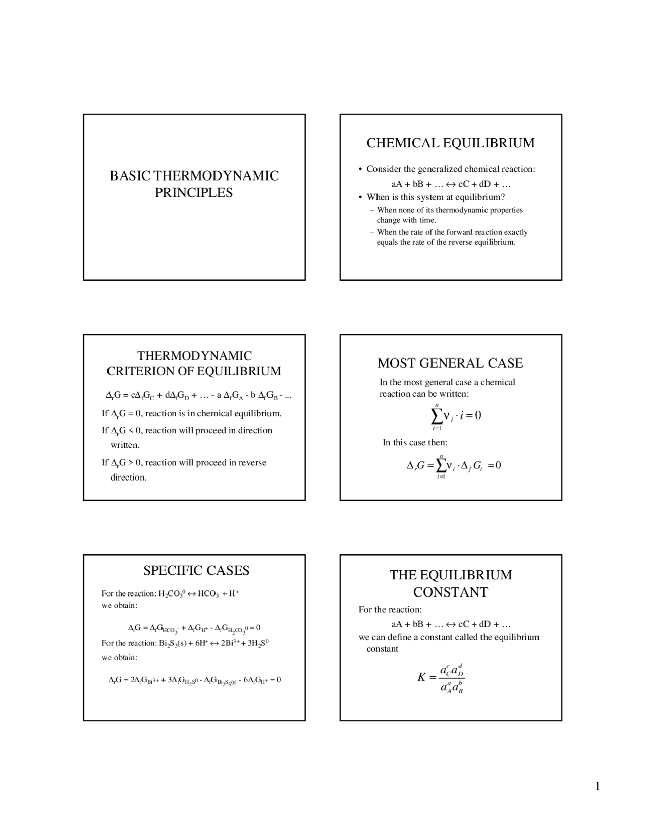 Lecture Slides On Basic Thermodynamics Principles Geol 578 Docsity