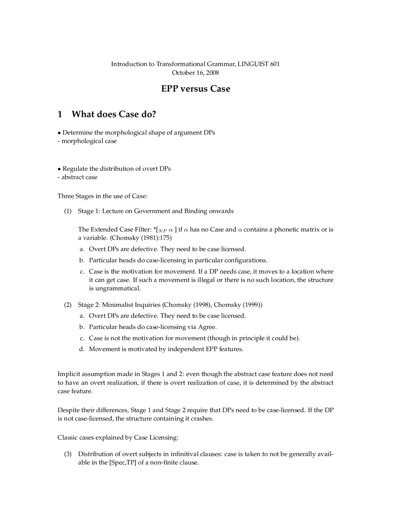 Determine The Morphological Shape Of The Arguments Linguist 601 Docsity