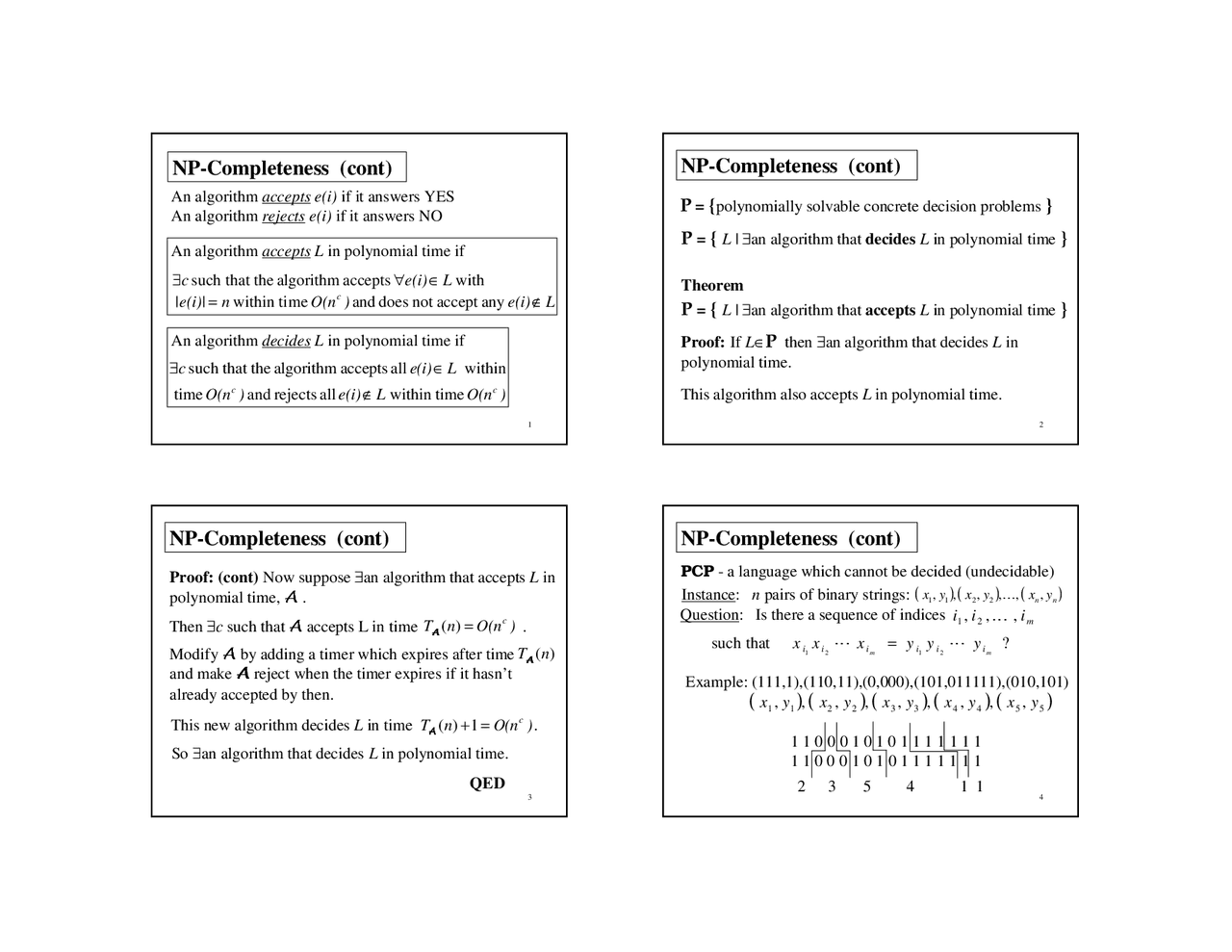 NP-Completeness: Proof of Polynomial Time Decidability of NP-Complete ...