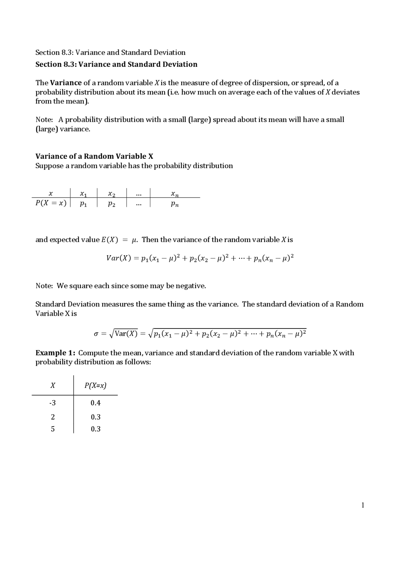 Variance and Standard Deviation - Unsolved Examples | MATH 1313 | Study ...