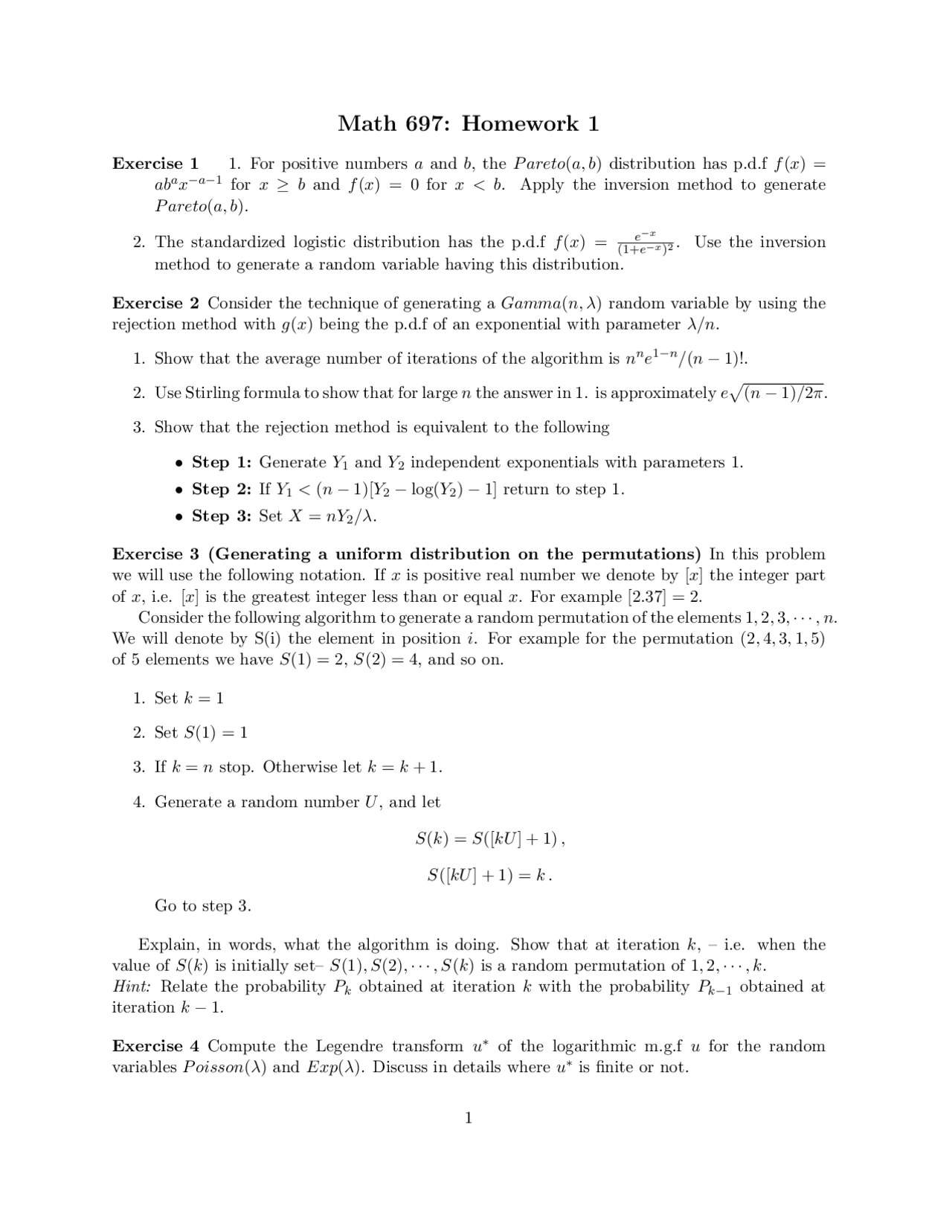 Questions On Applied Mathematicsmathematics Modeling Assignment I