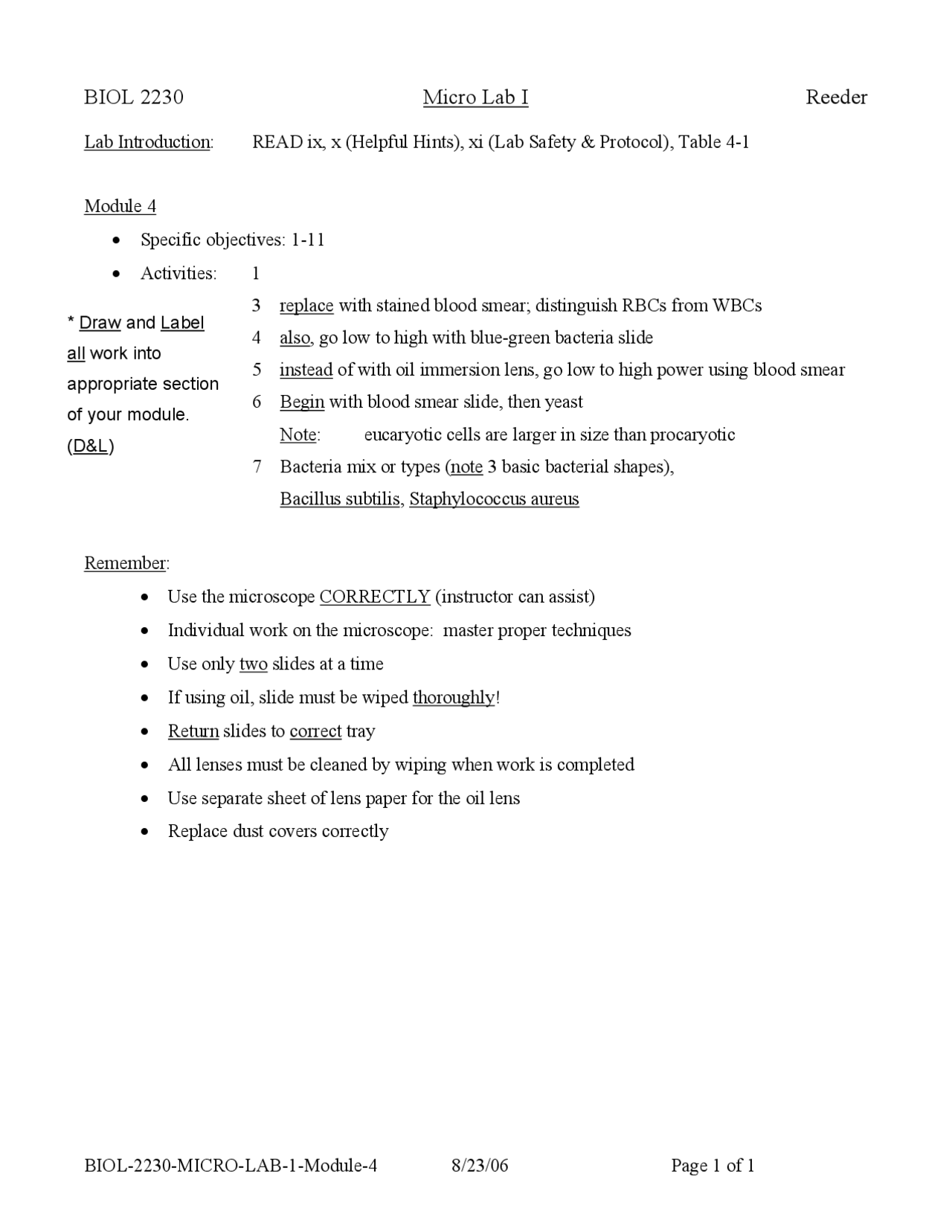 Micro Lab 1 Reports for Microbiology | BIOL 2230 | Lab Reports ...