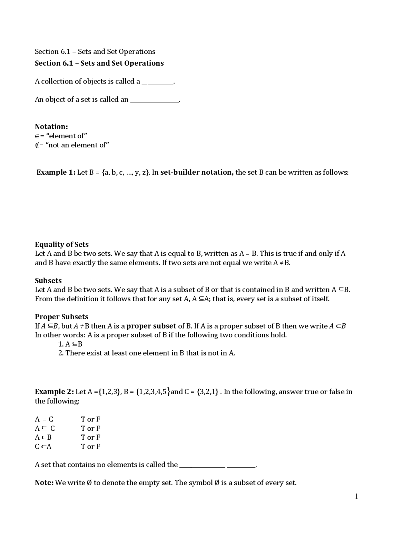 Sets And Set Operations Solved Examples Math 1313 Docsity
