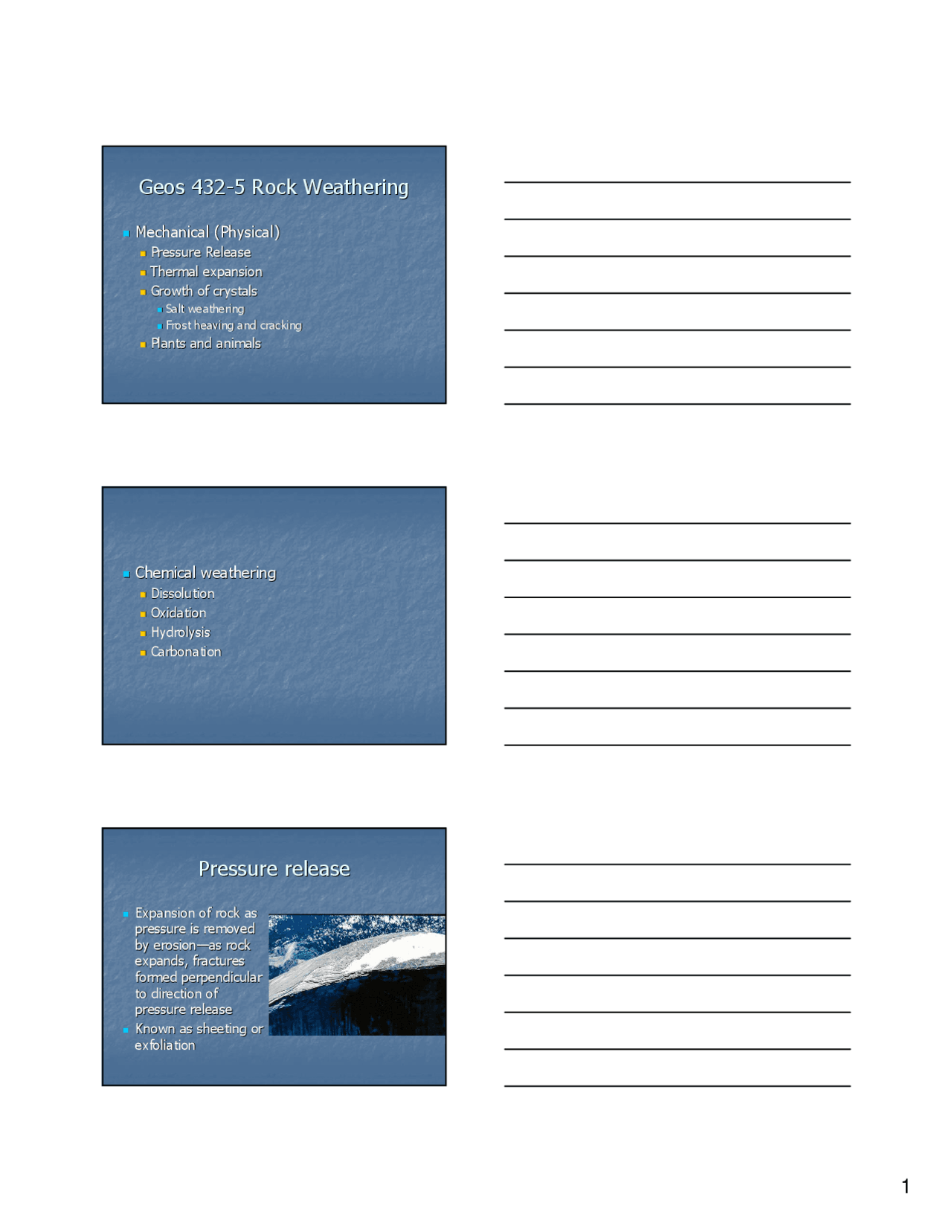Lecture Slides On Rock Weathering Geomorphology Geos 4320 Docsity