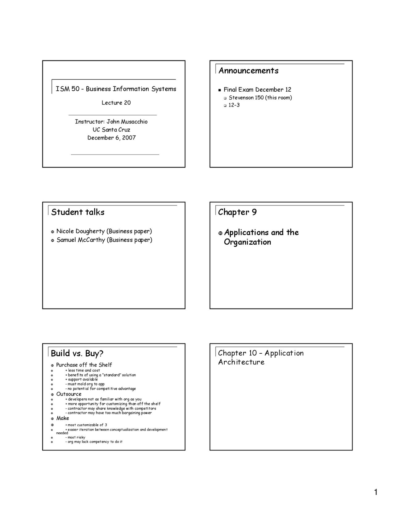 Business Information Systems Lecture Slides Ism 50 Docsity