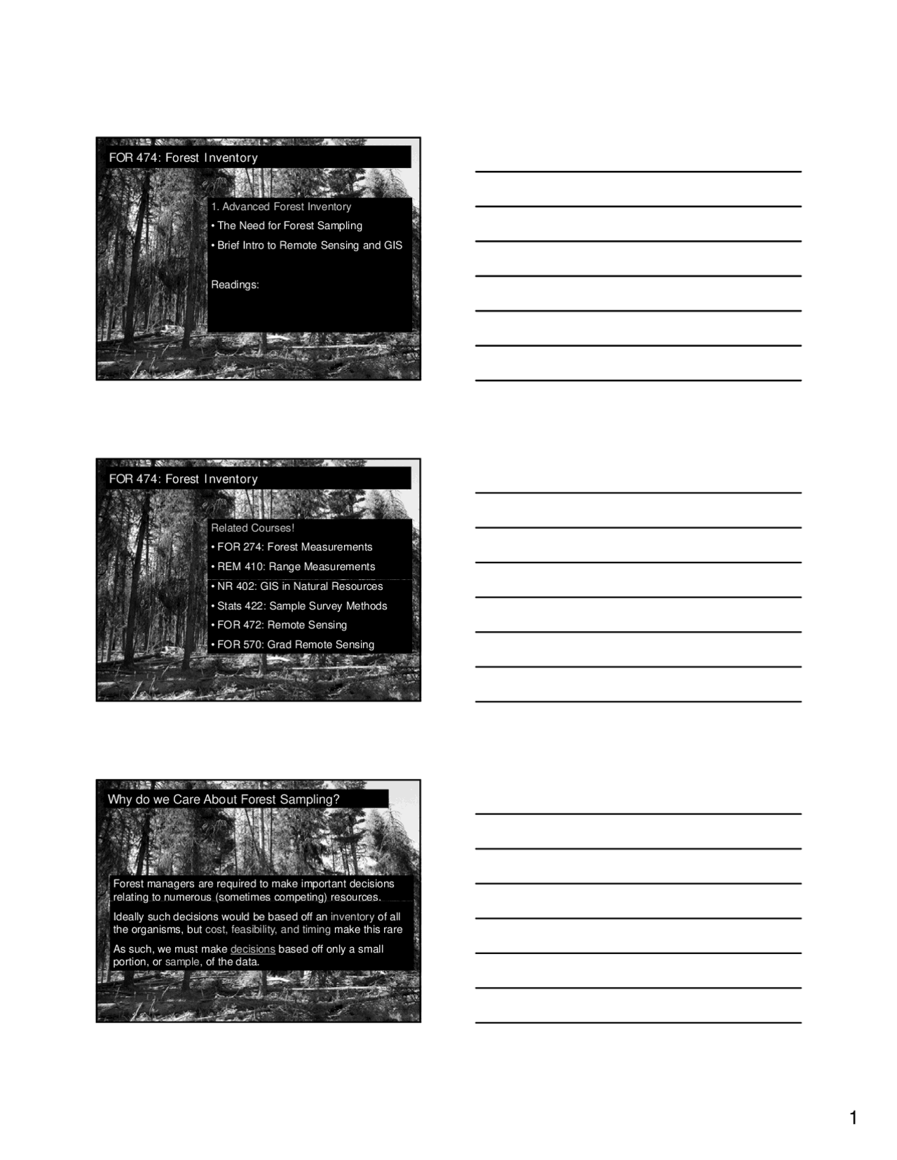 Forest Inventory Lecture Slides For 474 Docsity