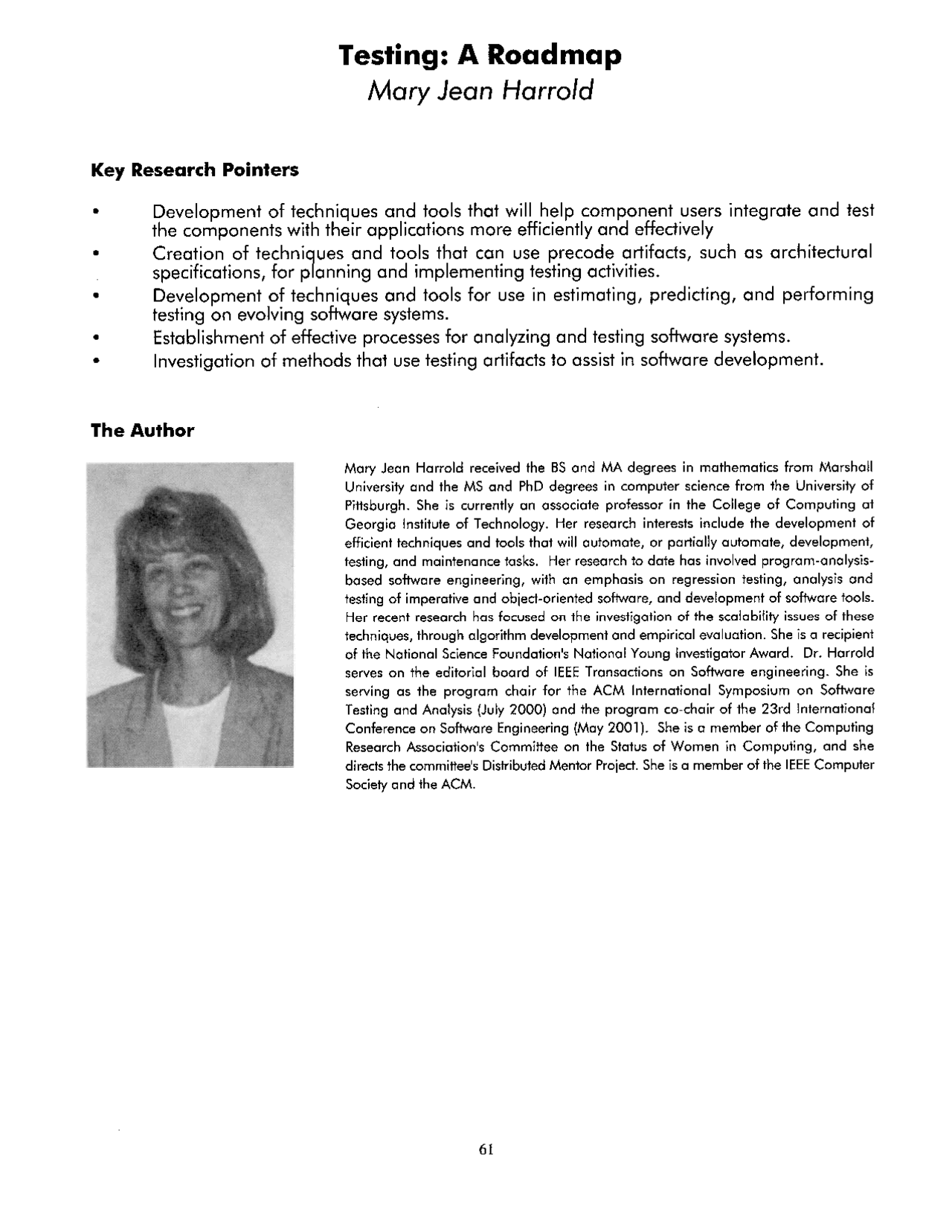 Testing A Roadmap Dependable Software Systems Cs 576 Docsity