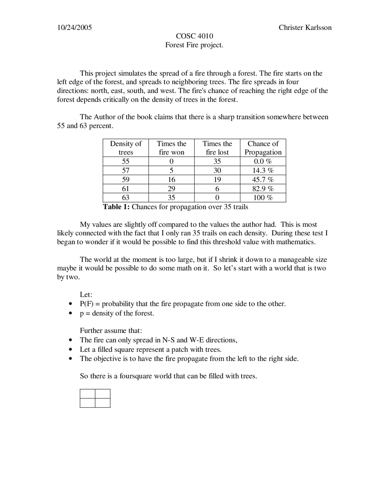 Forest Fire Project Computational Learning Cosc 4010 Docsity