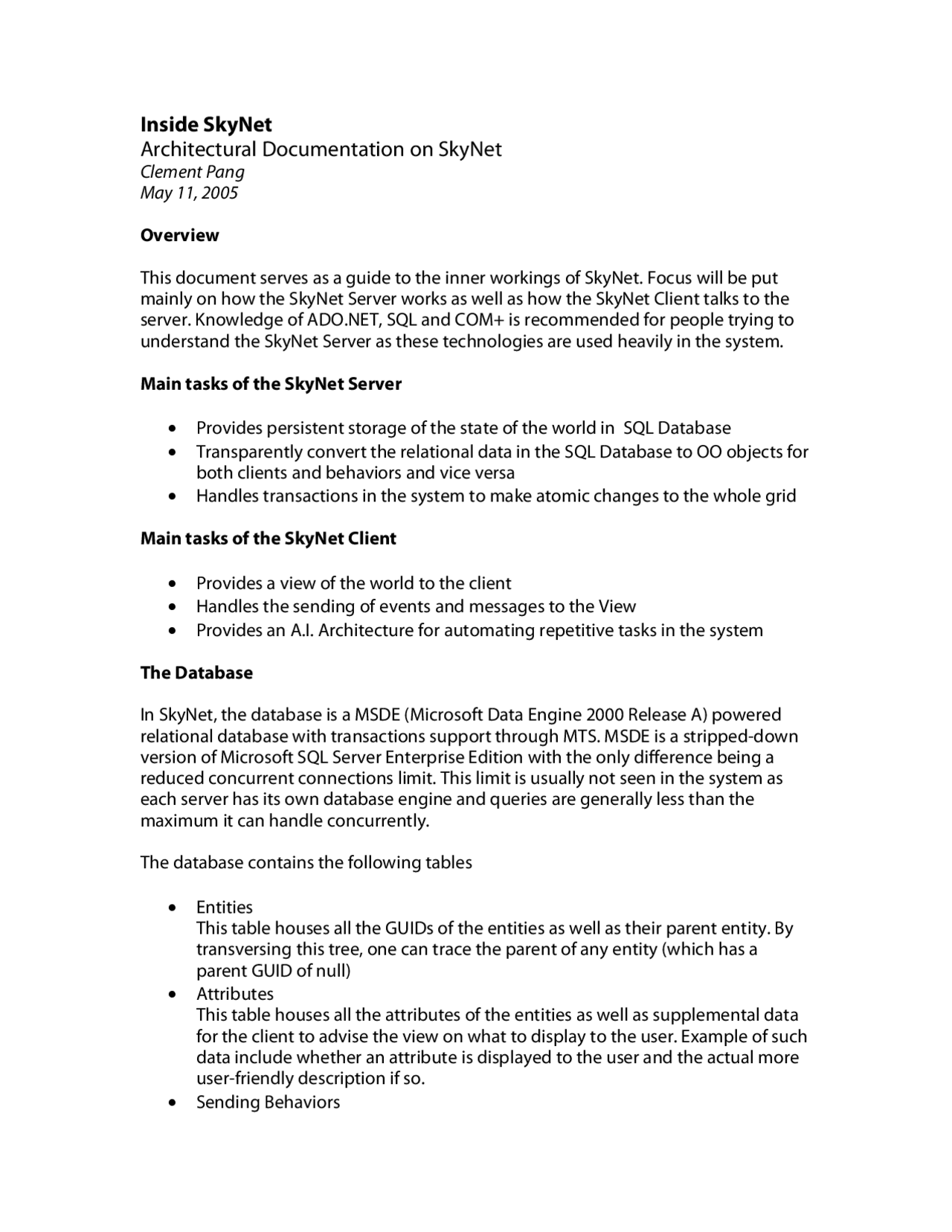 SkyNet - Software Engineering Methodology - Notes | COMP 410 - Docsity