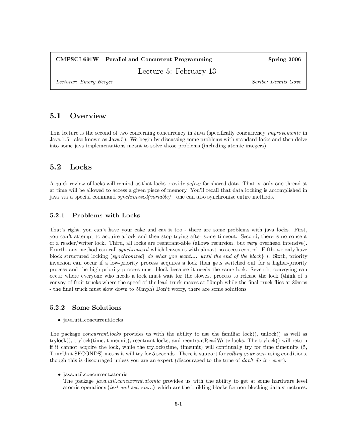 Concurrency in Java - Lecture Notes | CMPSCI 691 | Study notes Computer ...