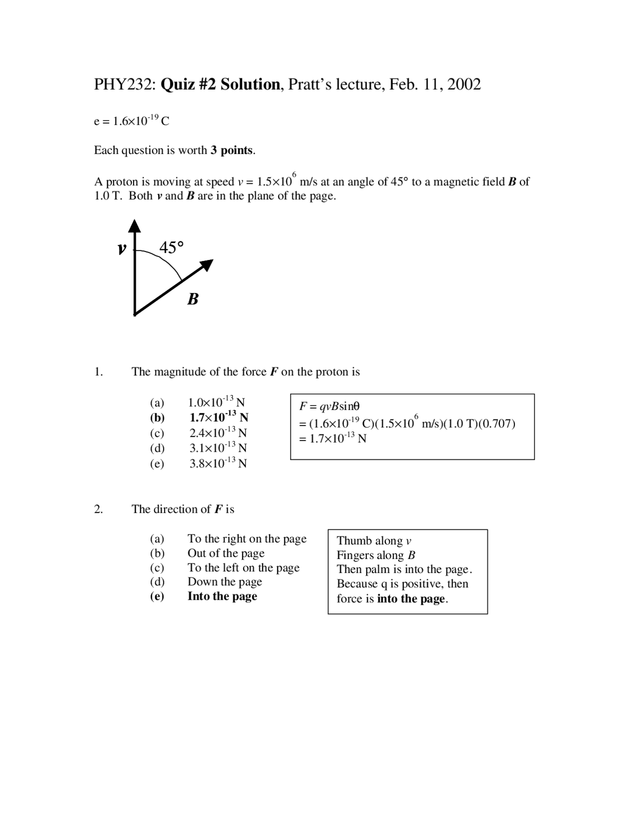 Quiz 2 Questions With Answer Introductory Physics Ii Phy 232