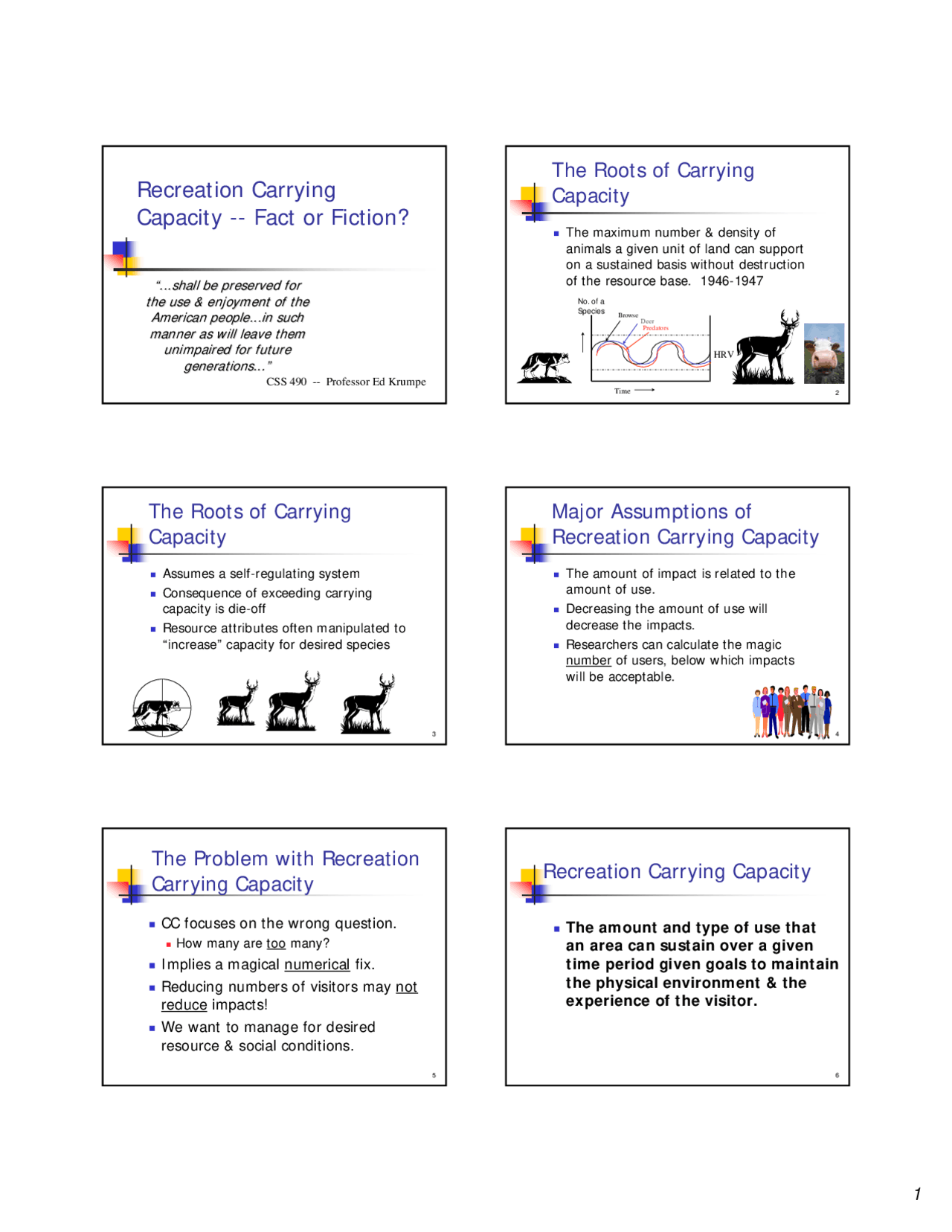 The Roots of Carrying Capacity - Lecture Slides | CSS 490 - Docsity
