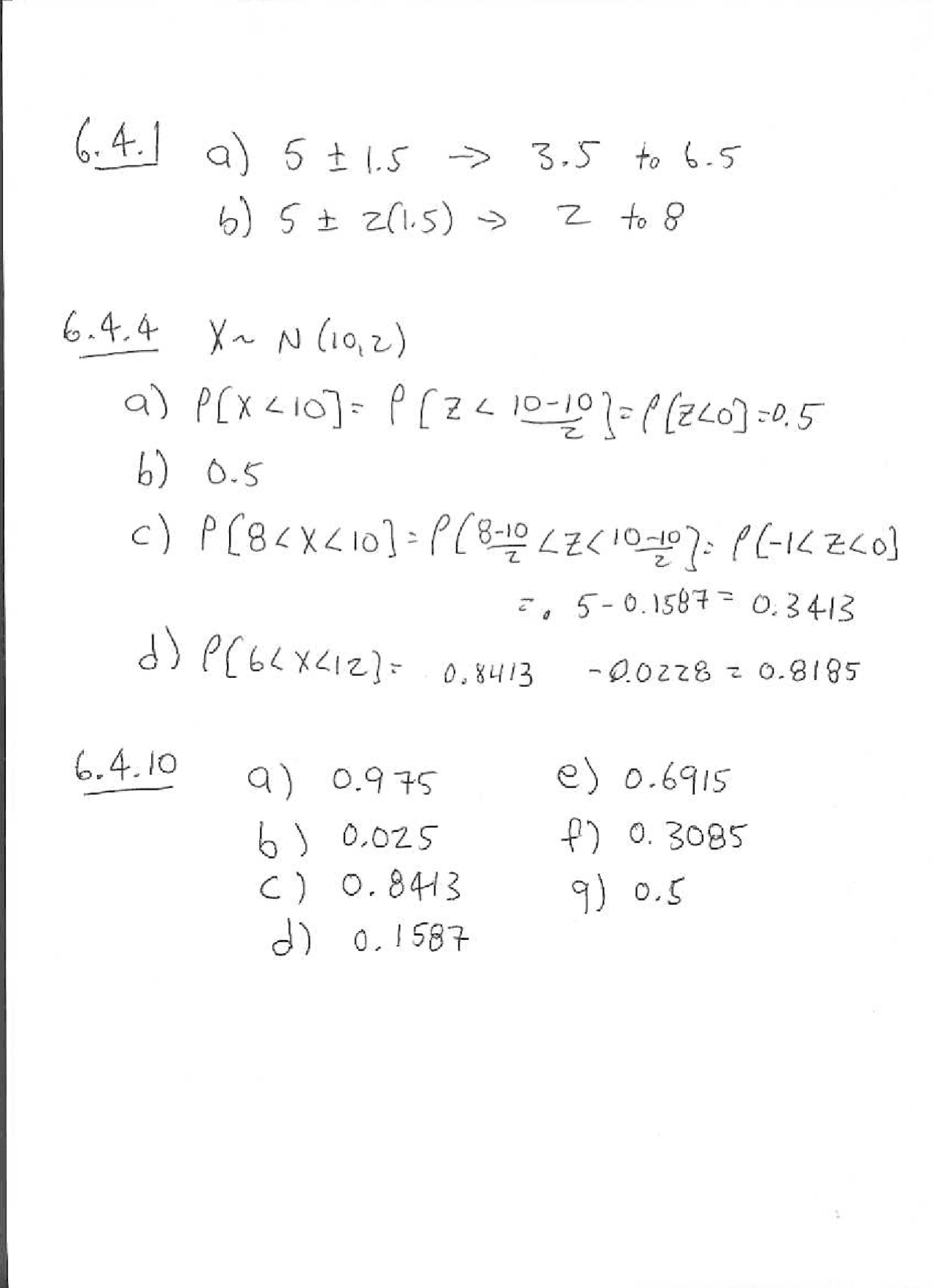 Handwritten Questions For Elementary Statistical Inference Stat 211