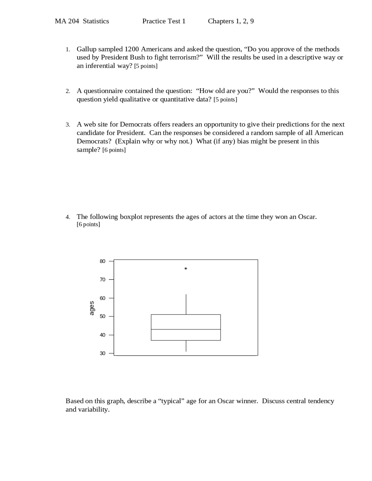 Practice Questions Final Exam Basic Statistics Ms 204 Docsity