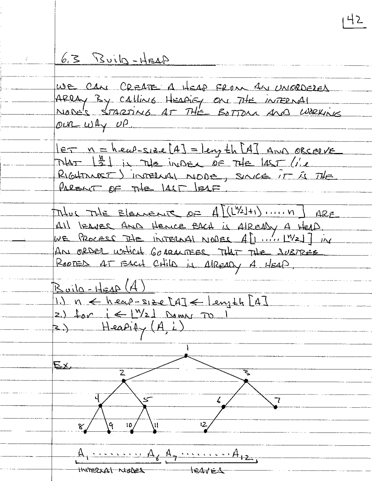 Handwritten Notes On Build Heaps Algorithms And Abstract Data Types