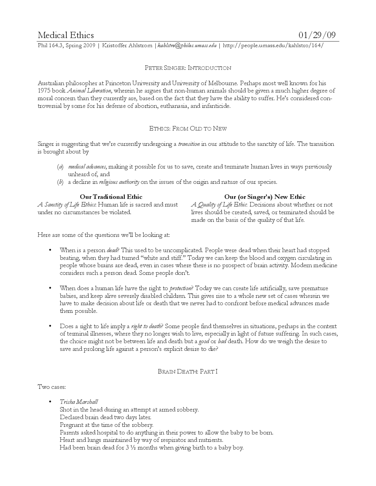 Medical Ethics Notes For Exam Review Phil 164 Docsity
