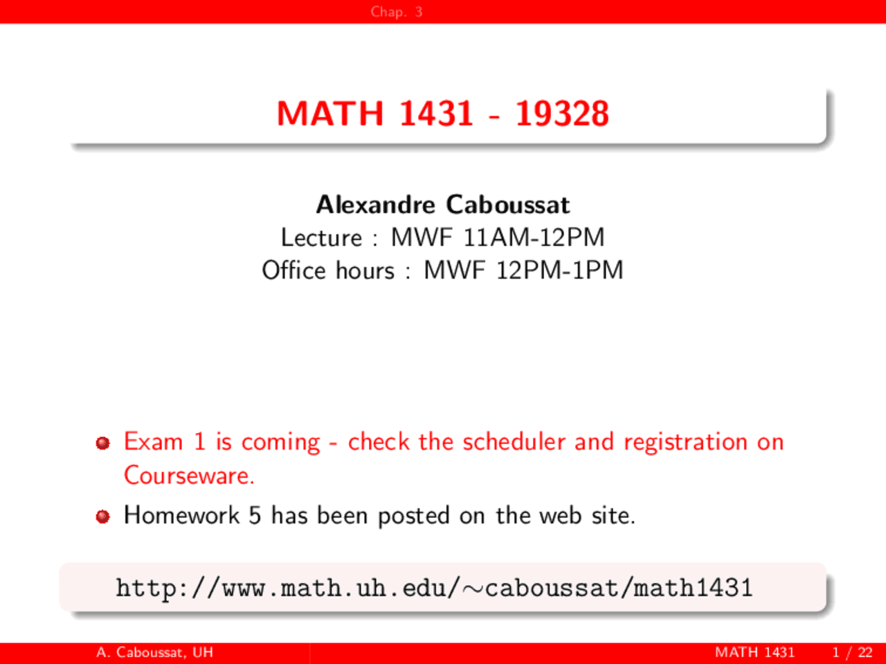 MATH 1431: Position, Velocity, and Acceleration by Alexandre Caboussat ...