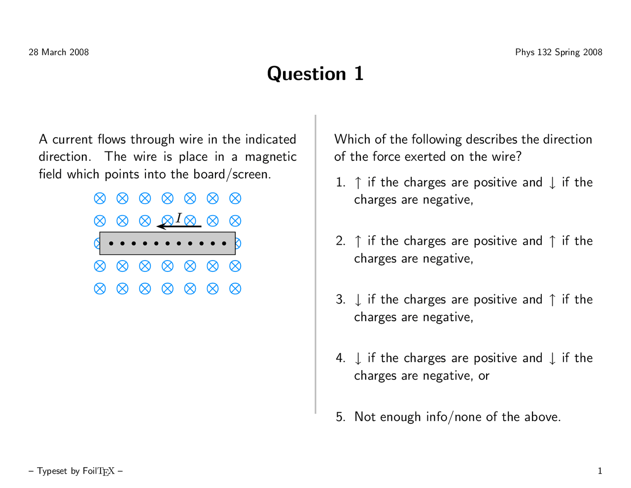 Electromagnetism And Optics Homework Problem Set Phys 132 Docsity