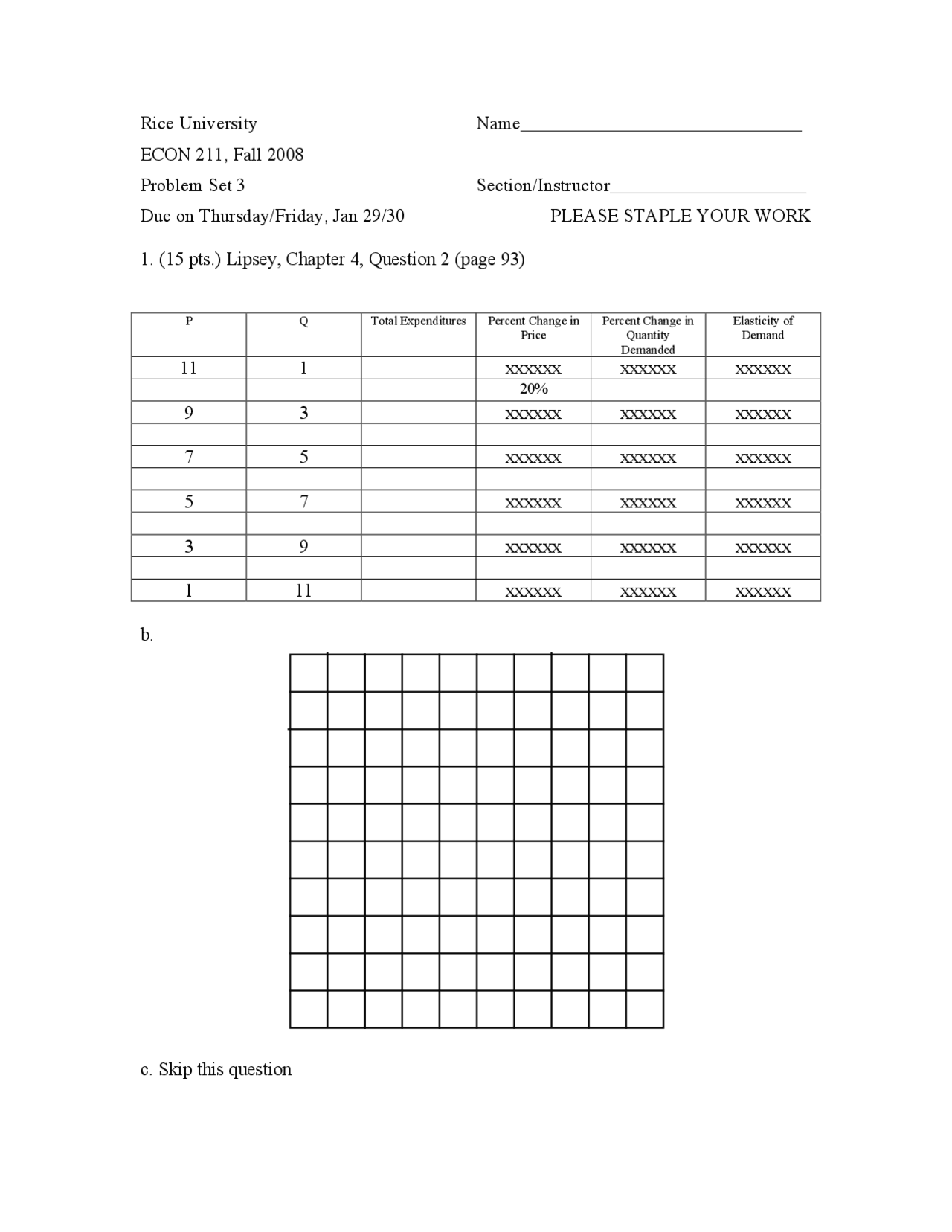 Problem Set 3 Principles Of Economics Econ 211 Docsity