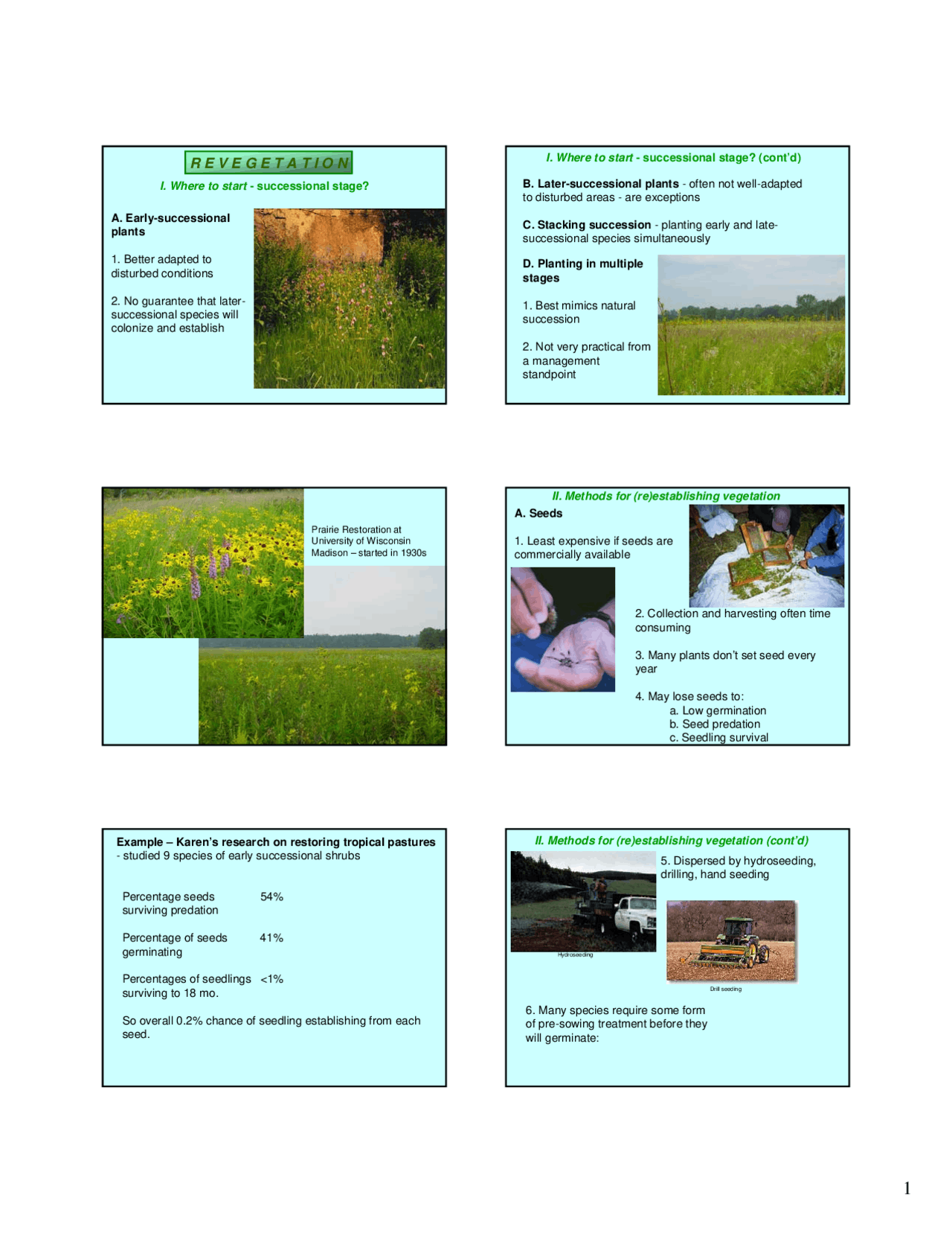 Lecture Slides On Revegetation Restoration Ecology Envs 160 Docsity