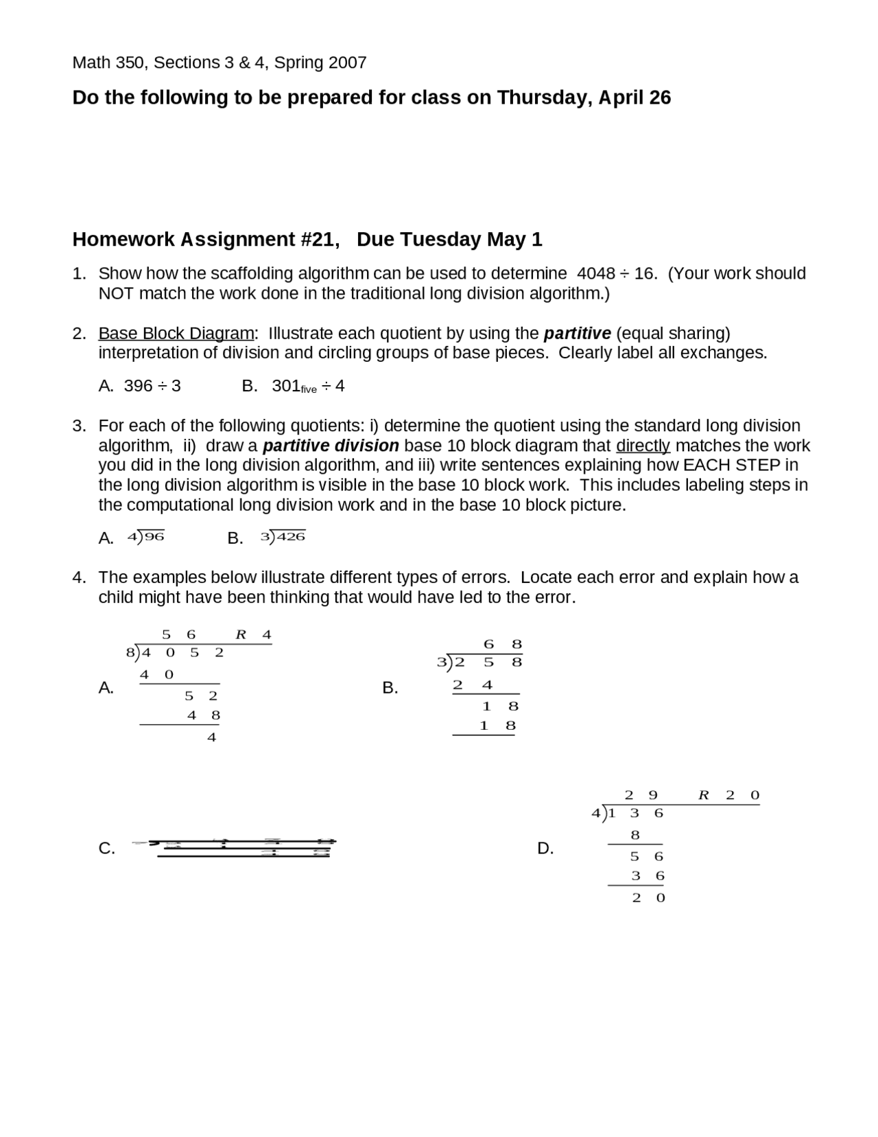 Practice Questions On Topics In Math Elementary Teachers I Assignment