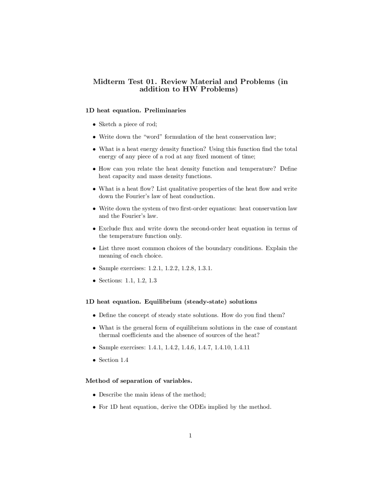 Introduction To Partial Differential Equations Midterm Test 1 Math