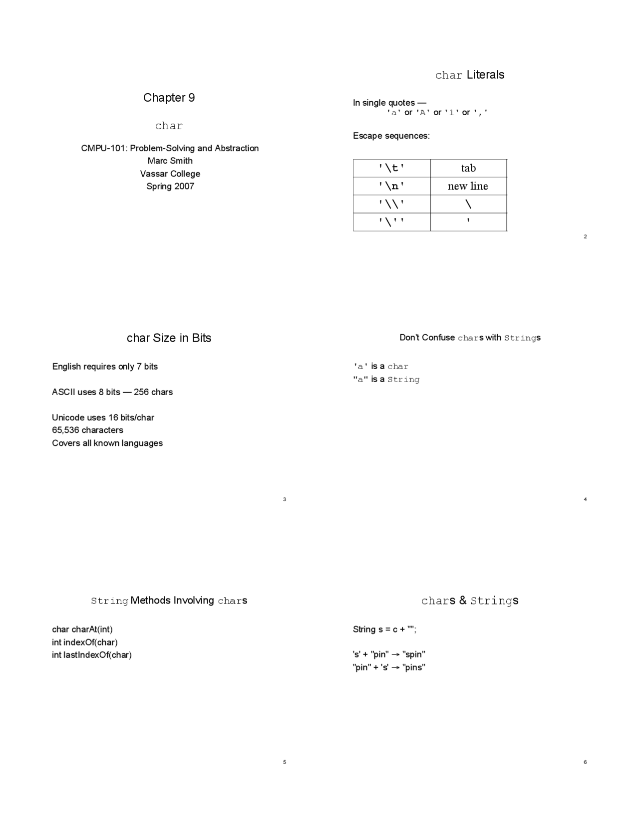 Char Size In Bits Computer Science I Lab Cmpu 101 Docsity