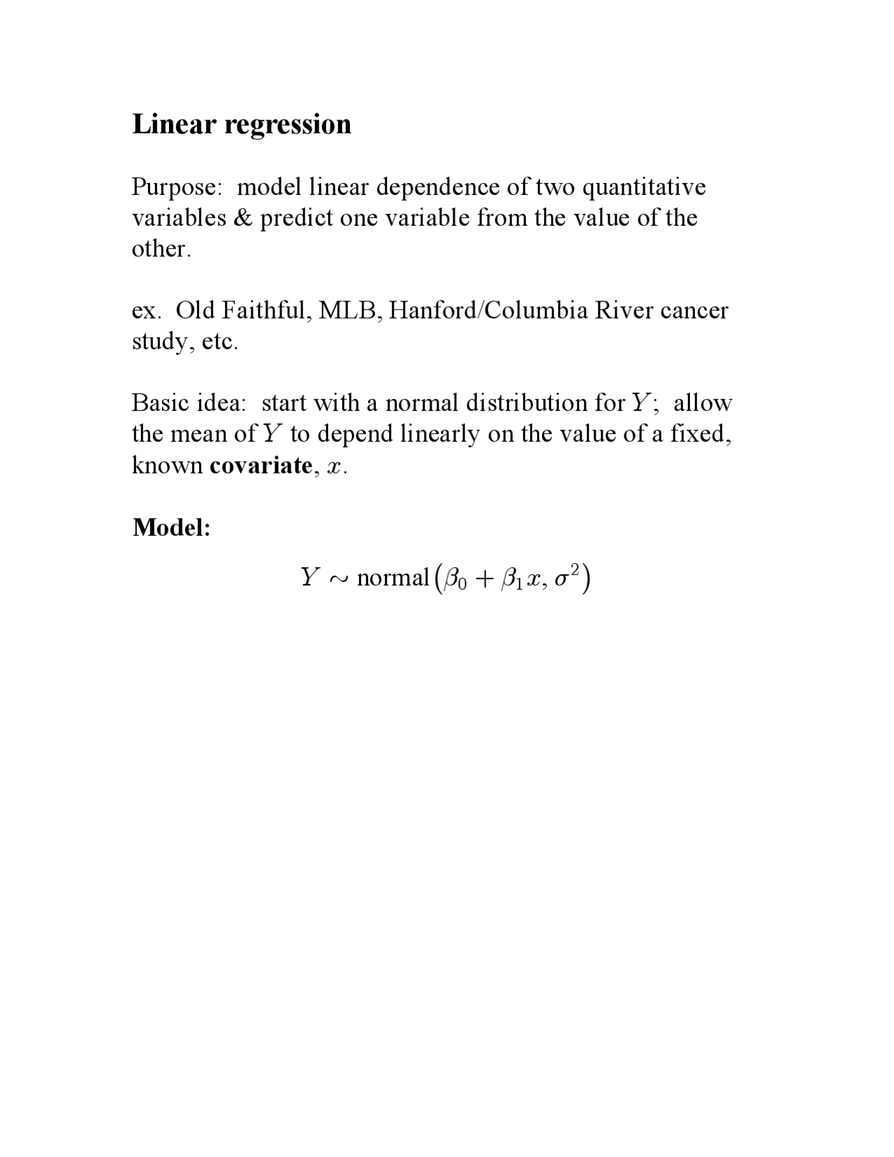 Linear Regression: Modeling Linear Dependence and Predicting Quantitative Variables - Prof ...
