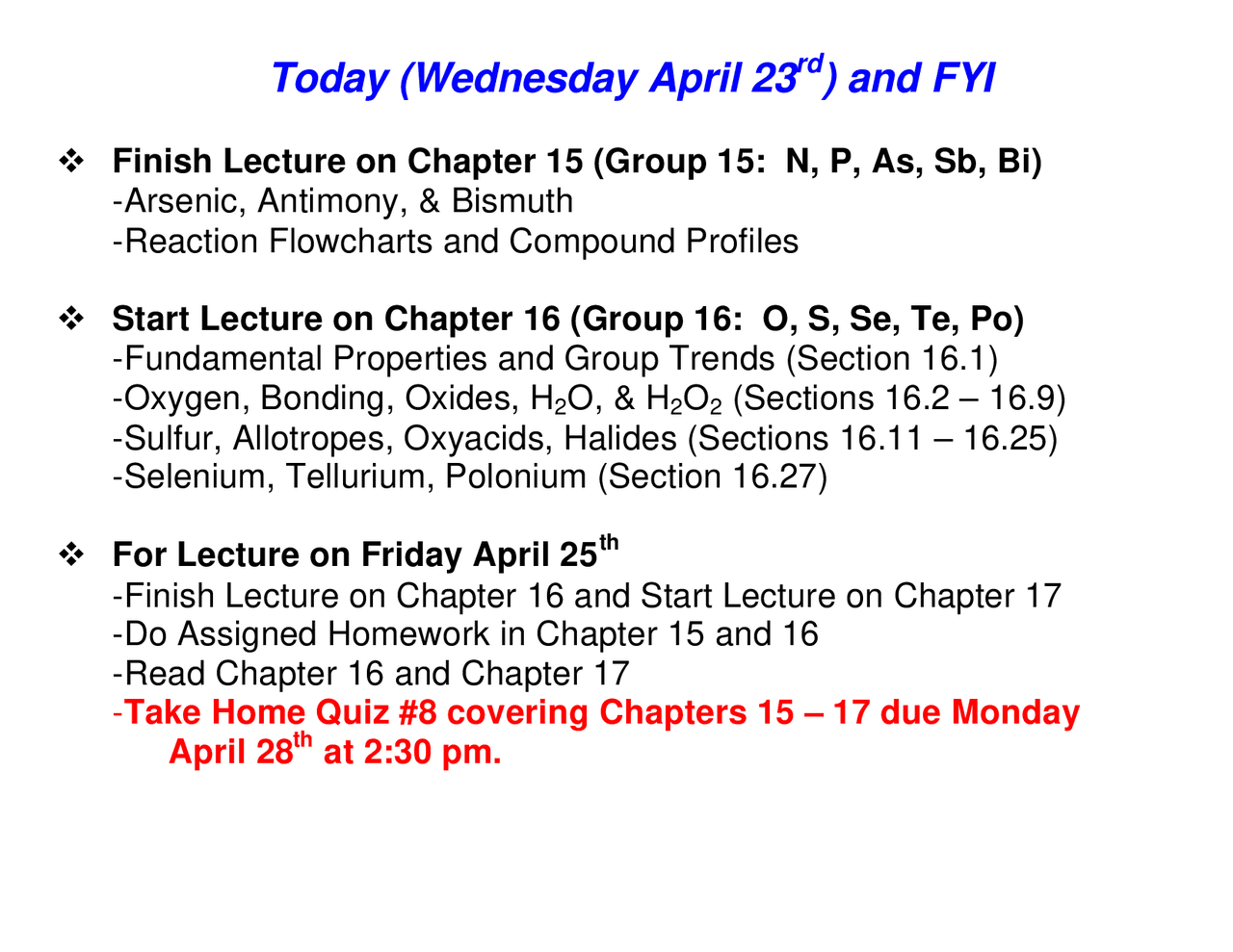 Outline For Introduction To Inorganic Chemistry Chm 218 Docsity