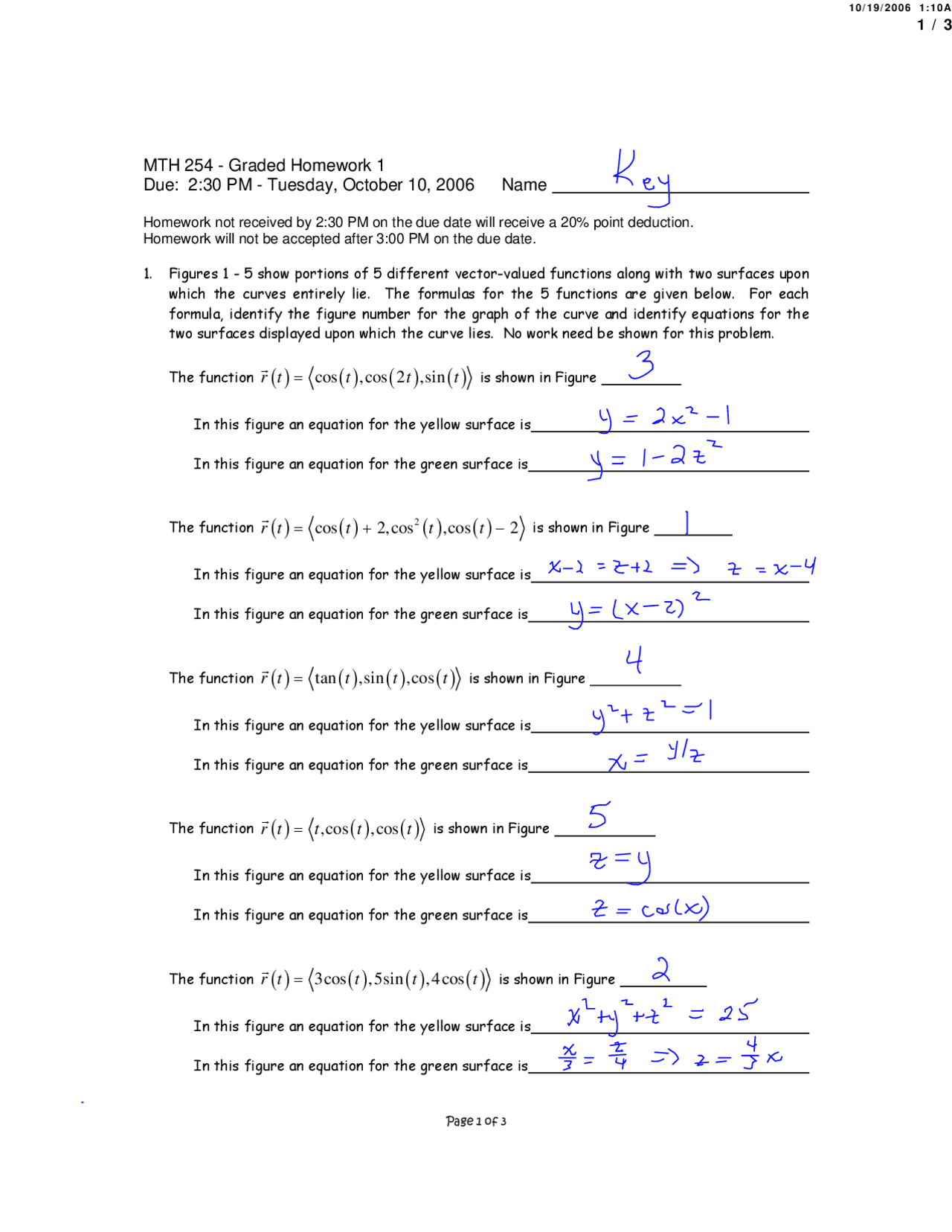 2 Solved Problems On Vector Calculus I Mth 254 Docsity