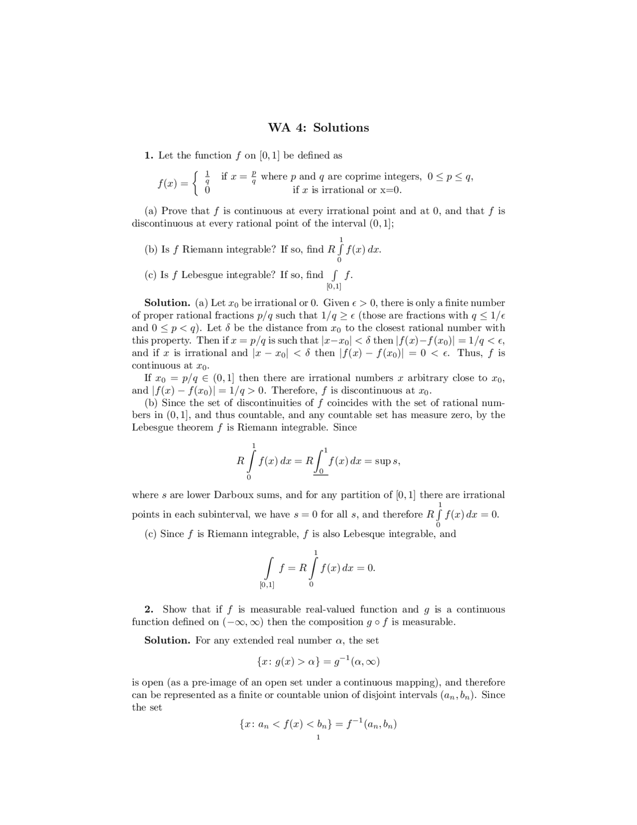 5 Questions On Functional Analysis With Solution Homework 4 Math