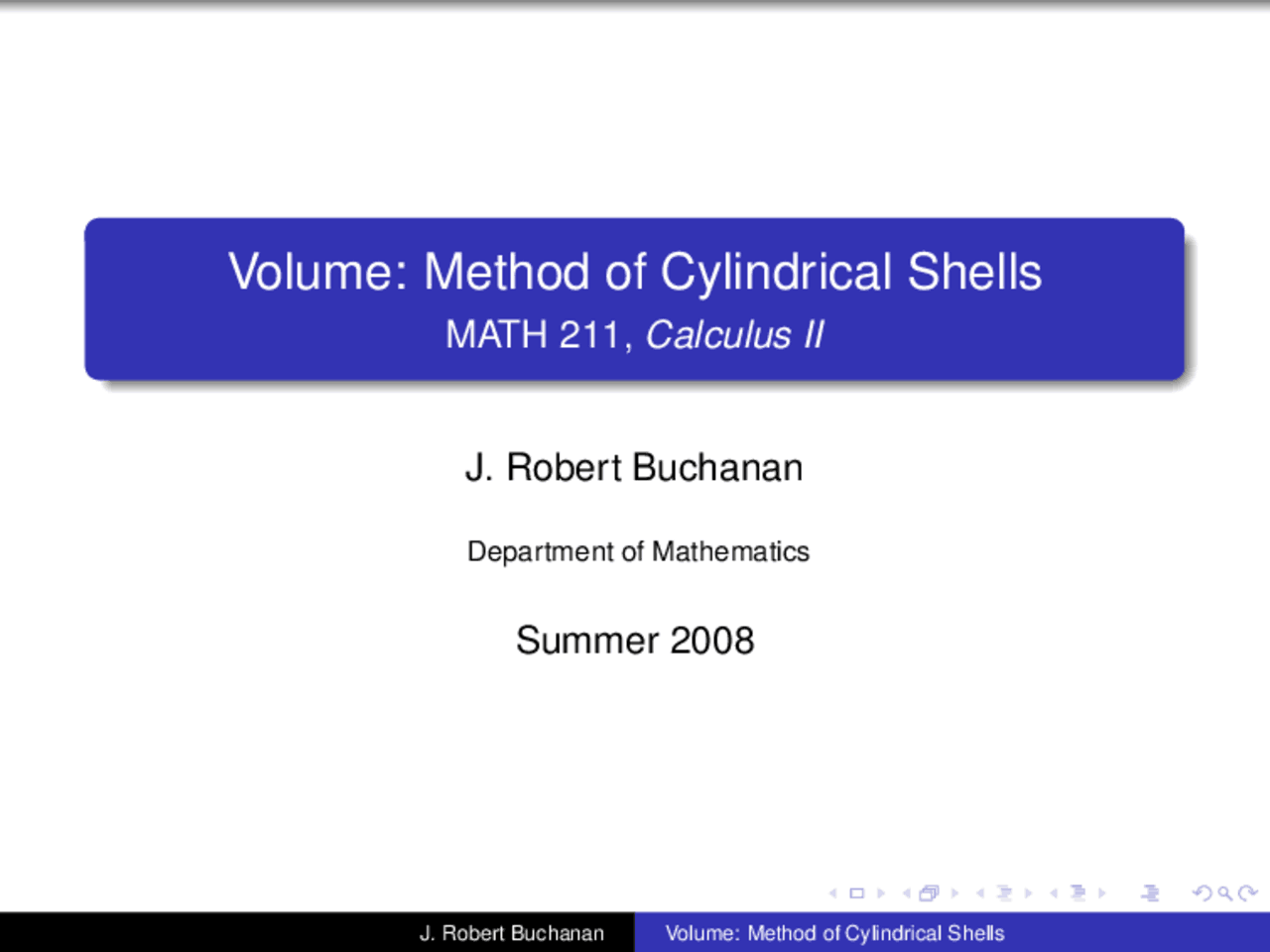 Calculus Ii Volume Method Of Cylindrical Shells Math 211 Docsity